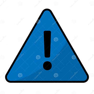 Blue Isolated Warning Sign with Exclamation Sign, Vector Illustration ...