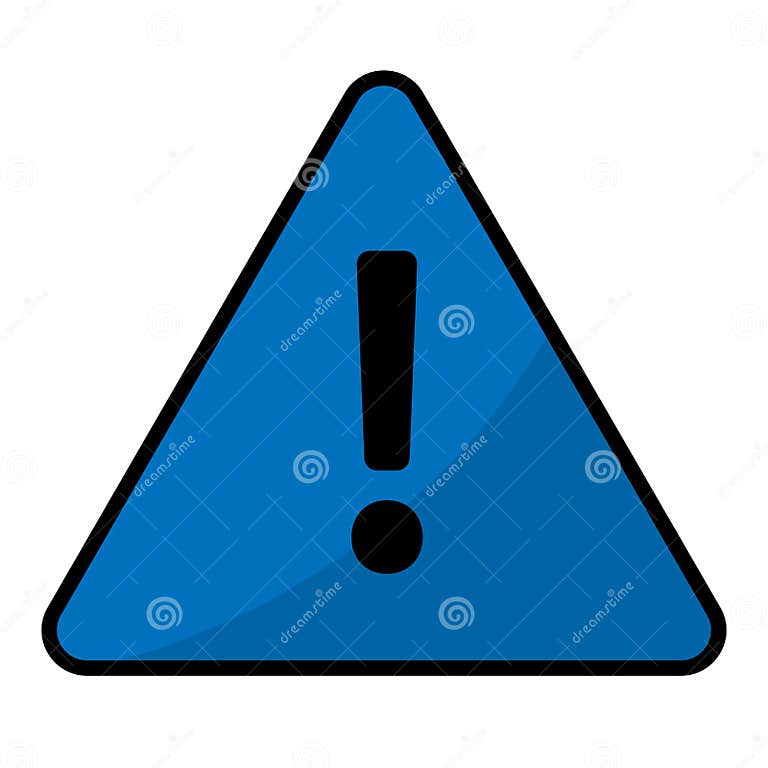 Blue Isolated Warning Sign with Exclamation Sign, Vector Illustration ...