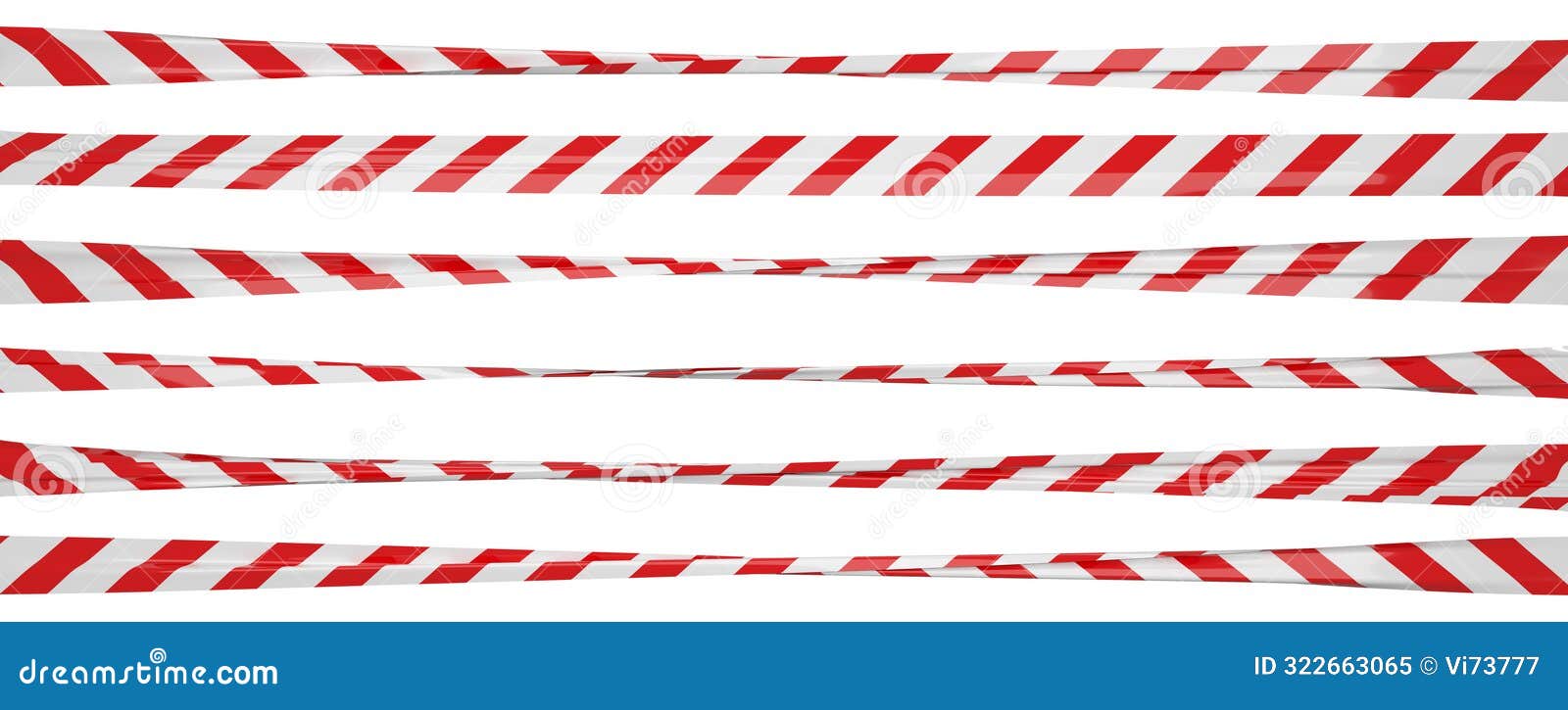 Isolated Warning Tape with Red and White Stripes. Stretched Caution ...