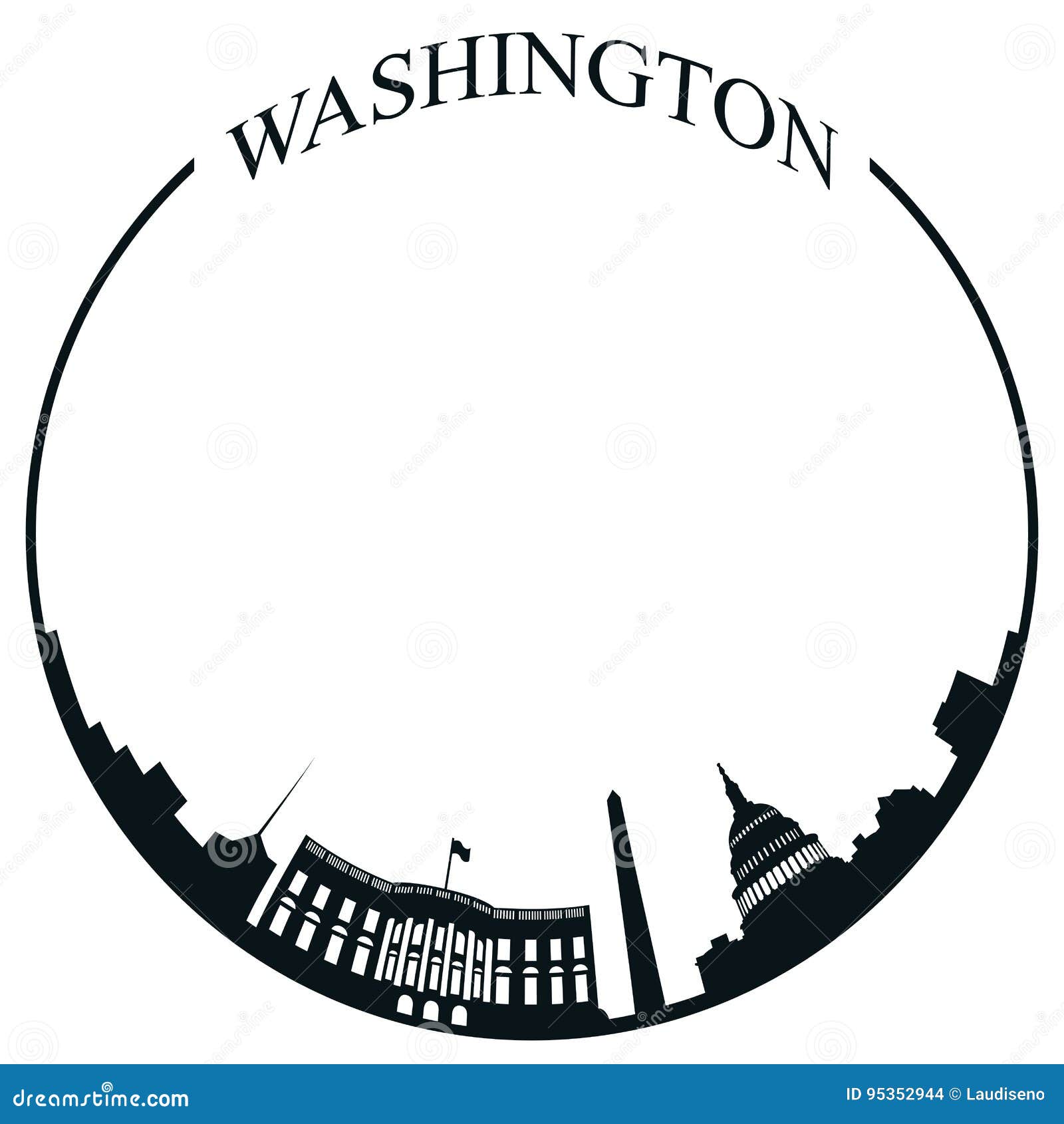 Isolated Washington Skyline Stock Vector - Illustration of skyline ...