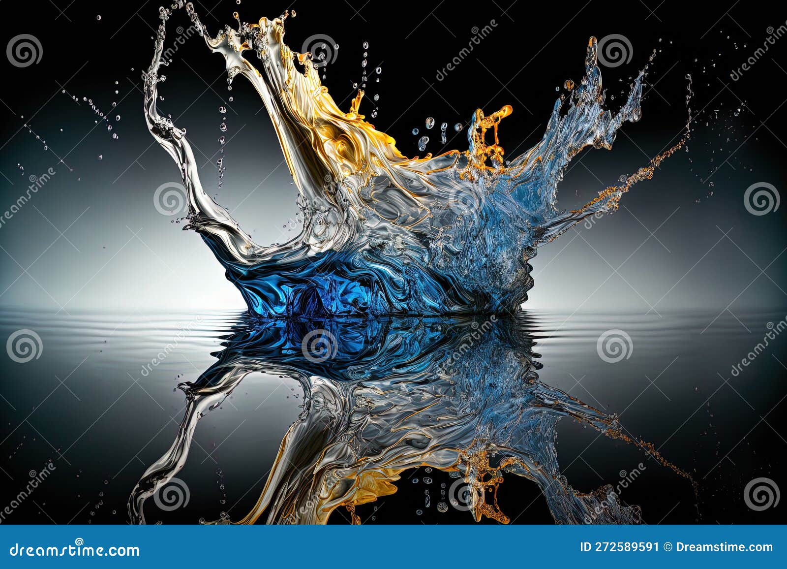 Isolated Water Splash with Reflection Stock Illustration - Illustration ...