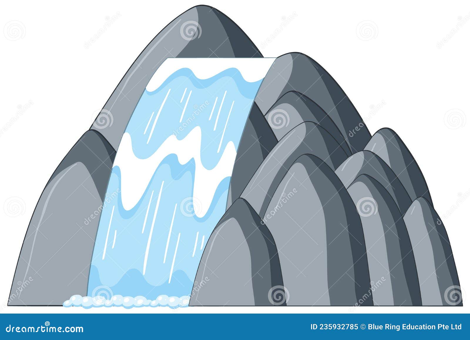 Isolated Waterfall in Cartoon Style Stock Vector - Illustration of ...