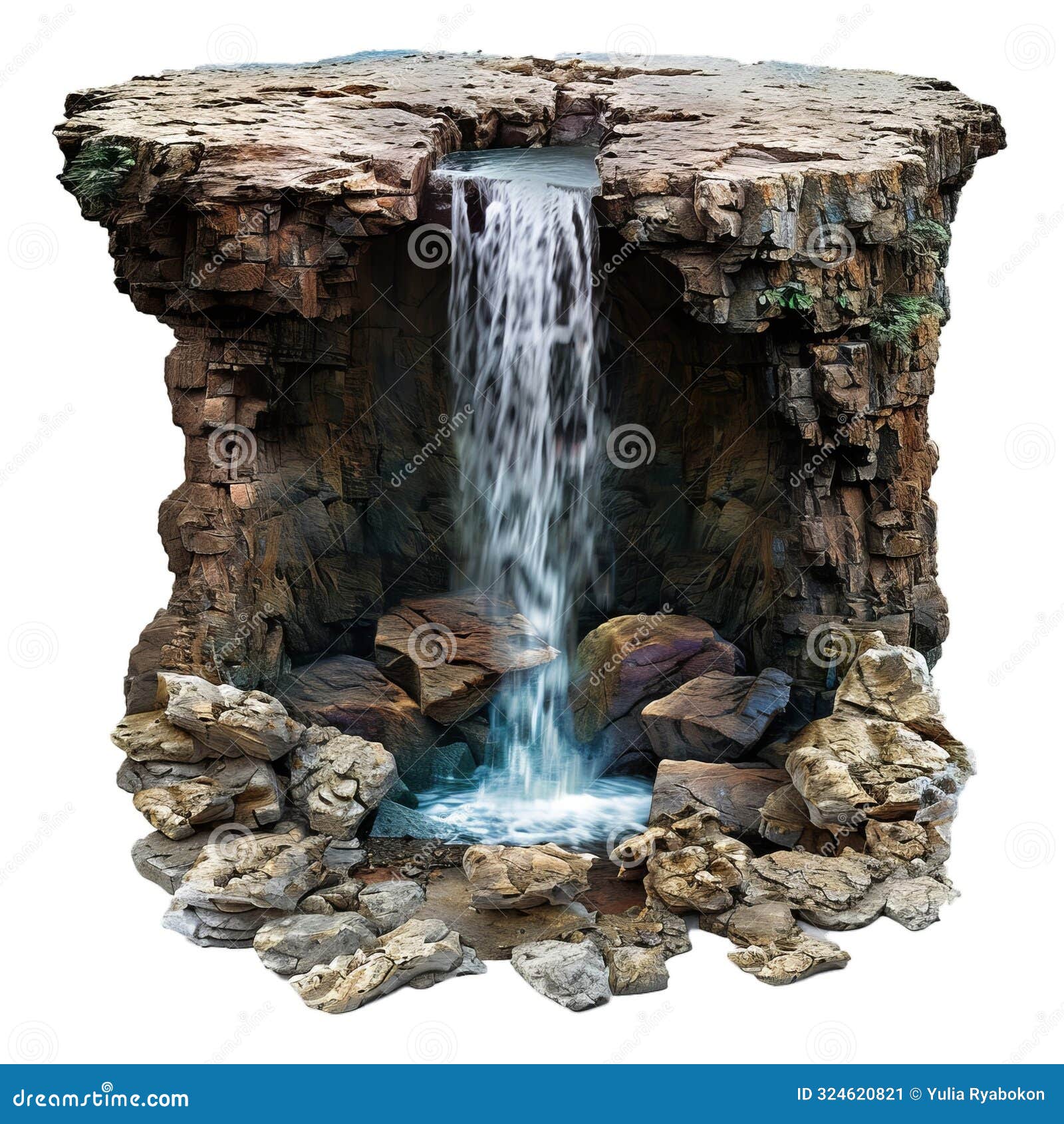 Isolated Waterfall on Transparent Background Stock Image - Image of ...