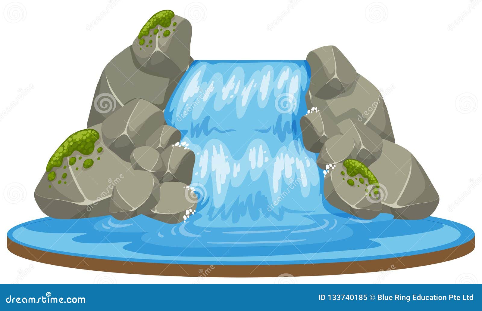 An Isolated Waterfall on White Background Stock Vector - Illustration ...