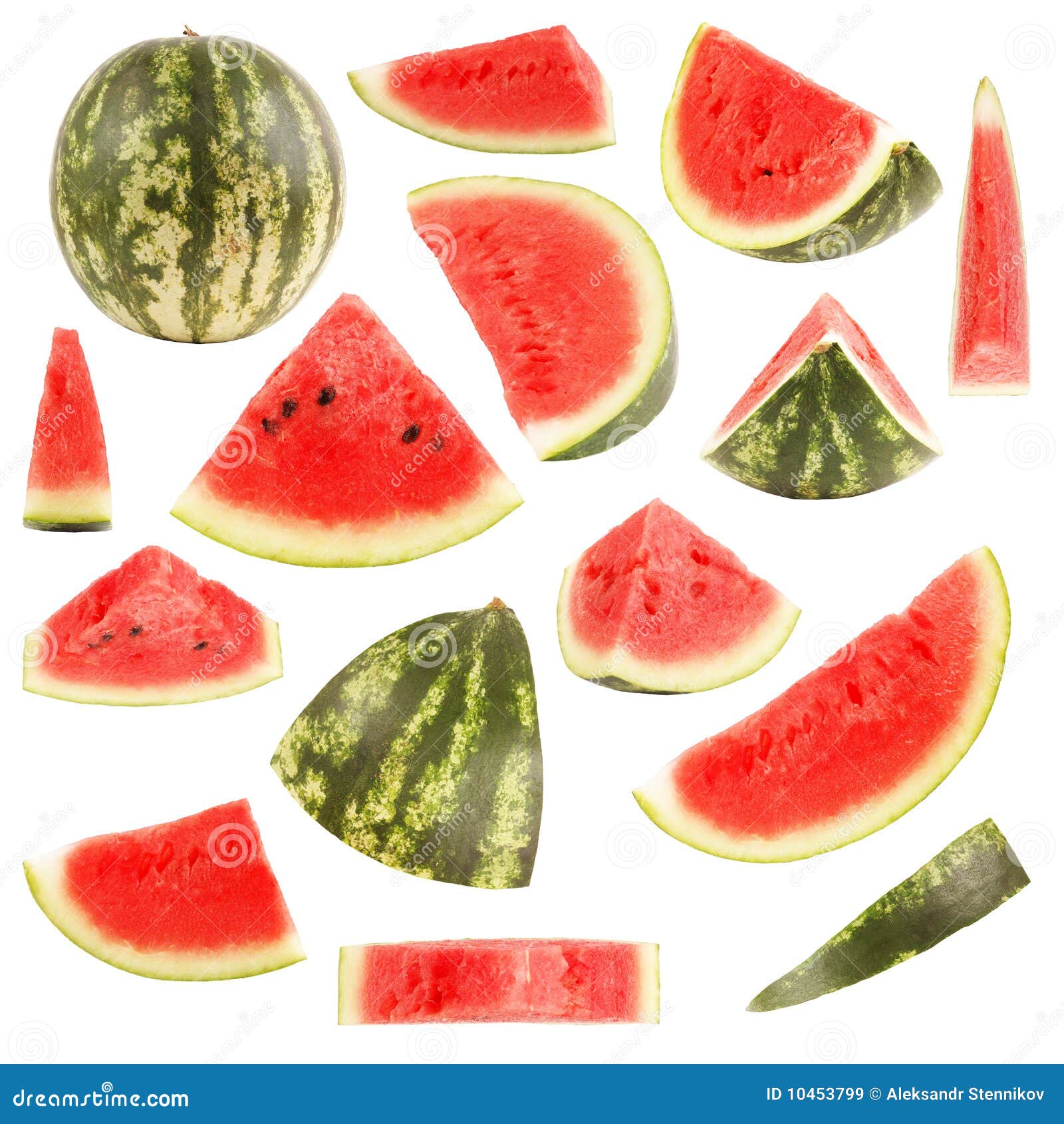 Isolated Watermelon Collection Stock Image - Image of object, pulp ...