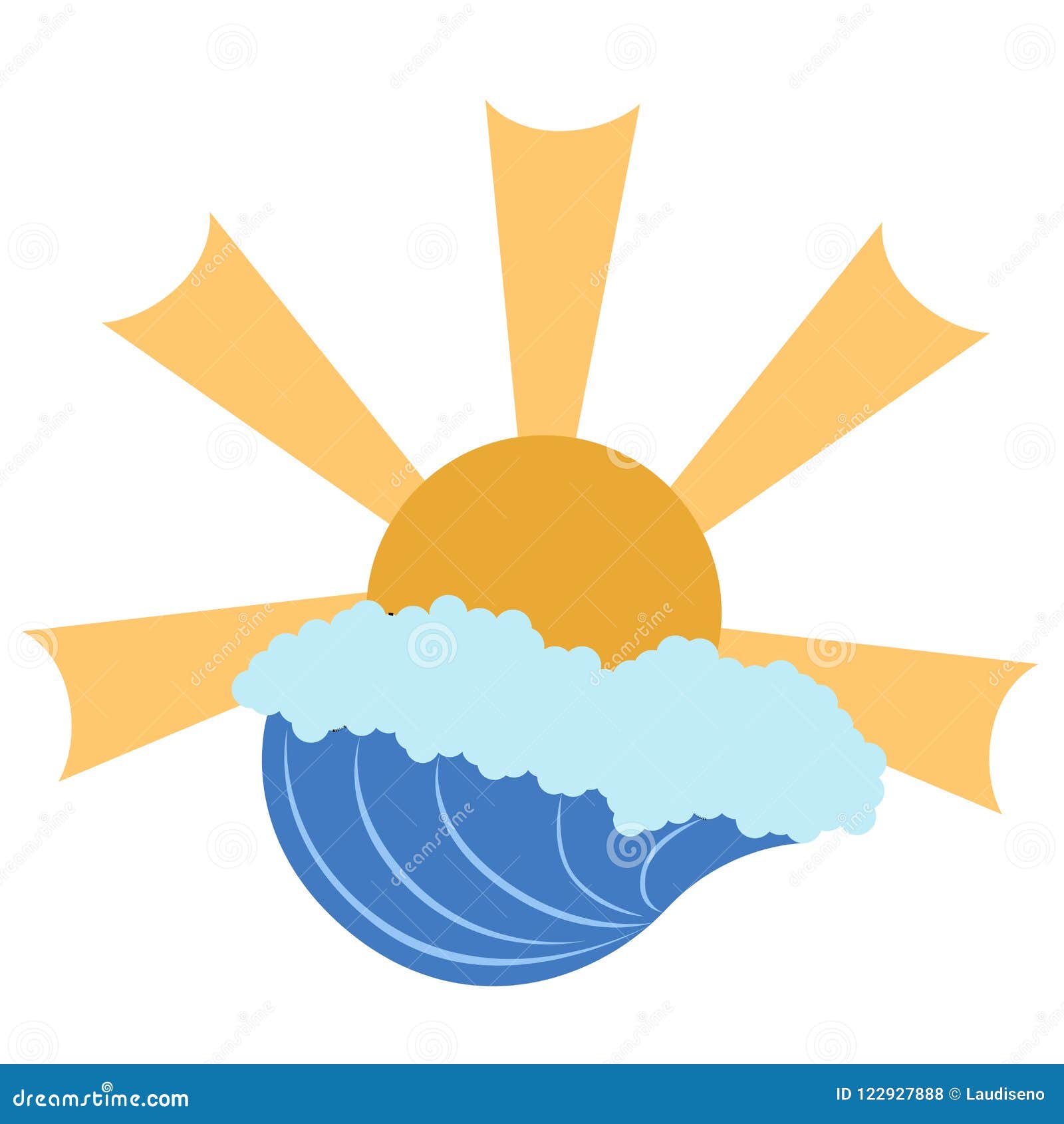 Isolated Wave with a Sun Icon Stock Vector - Illustration of surf ...