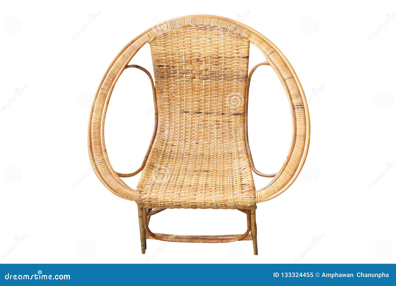 Isolated Weaving of Rattan Chair Stock Image - Image of homemade, close ...
