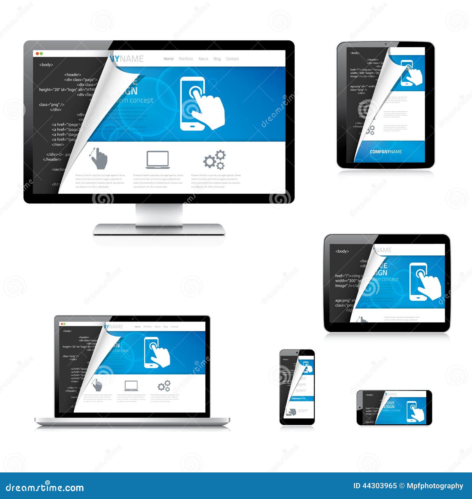 Isolated Website Development Tablet, Laptop, Computer and Phone Stock ...