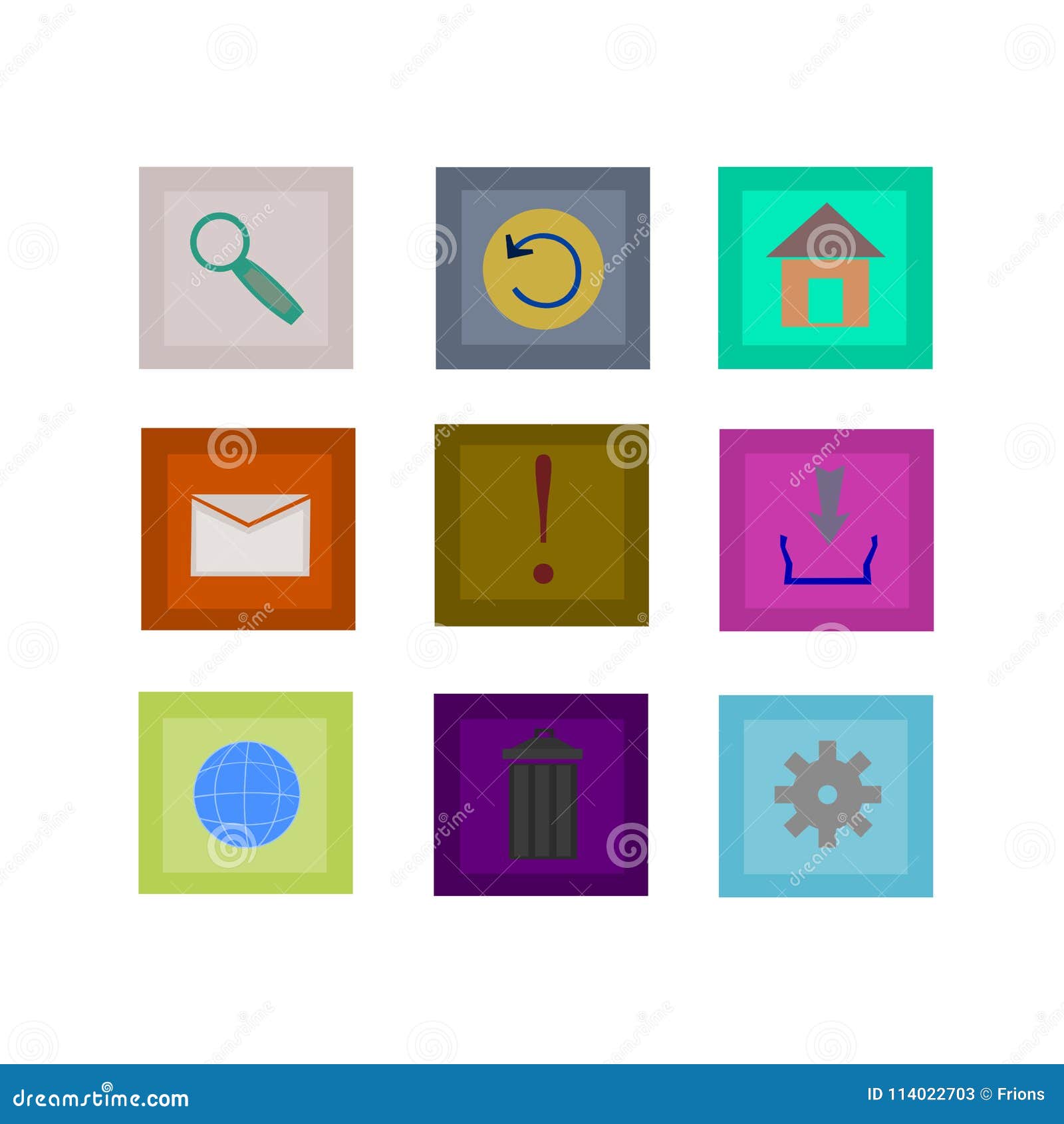 Isolated Website Flat Icon Set Stock Vector - Illustration of website ...