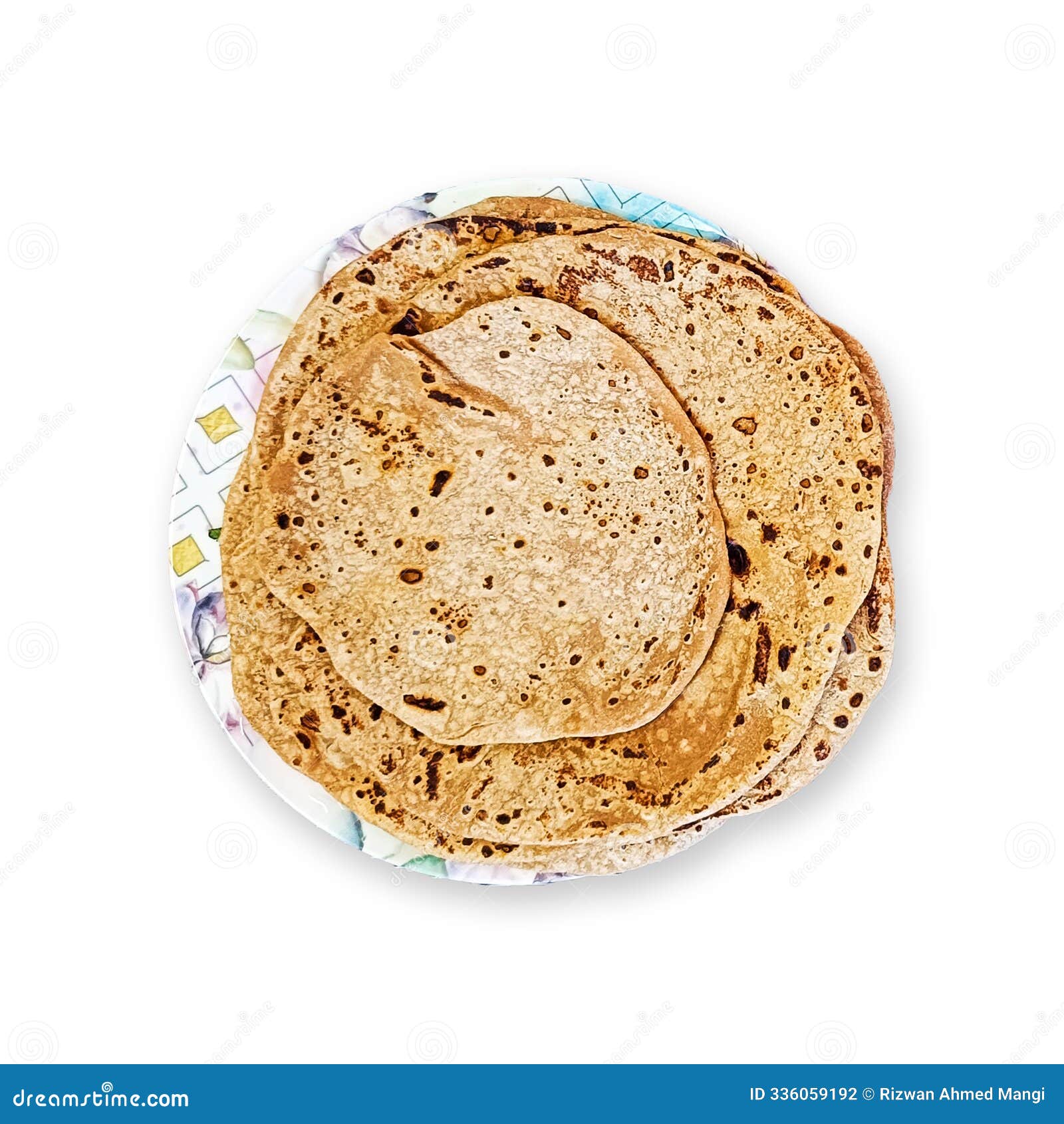 Wheat Grain Roti Isolated on White Background Stock Photo - Image of ...