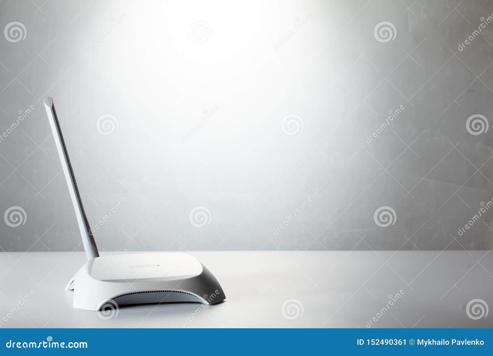 Isolated White Access Point on Table in Office Stock Image - Image of ...