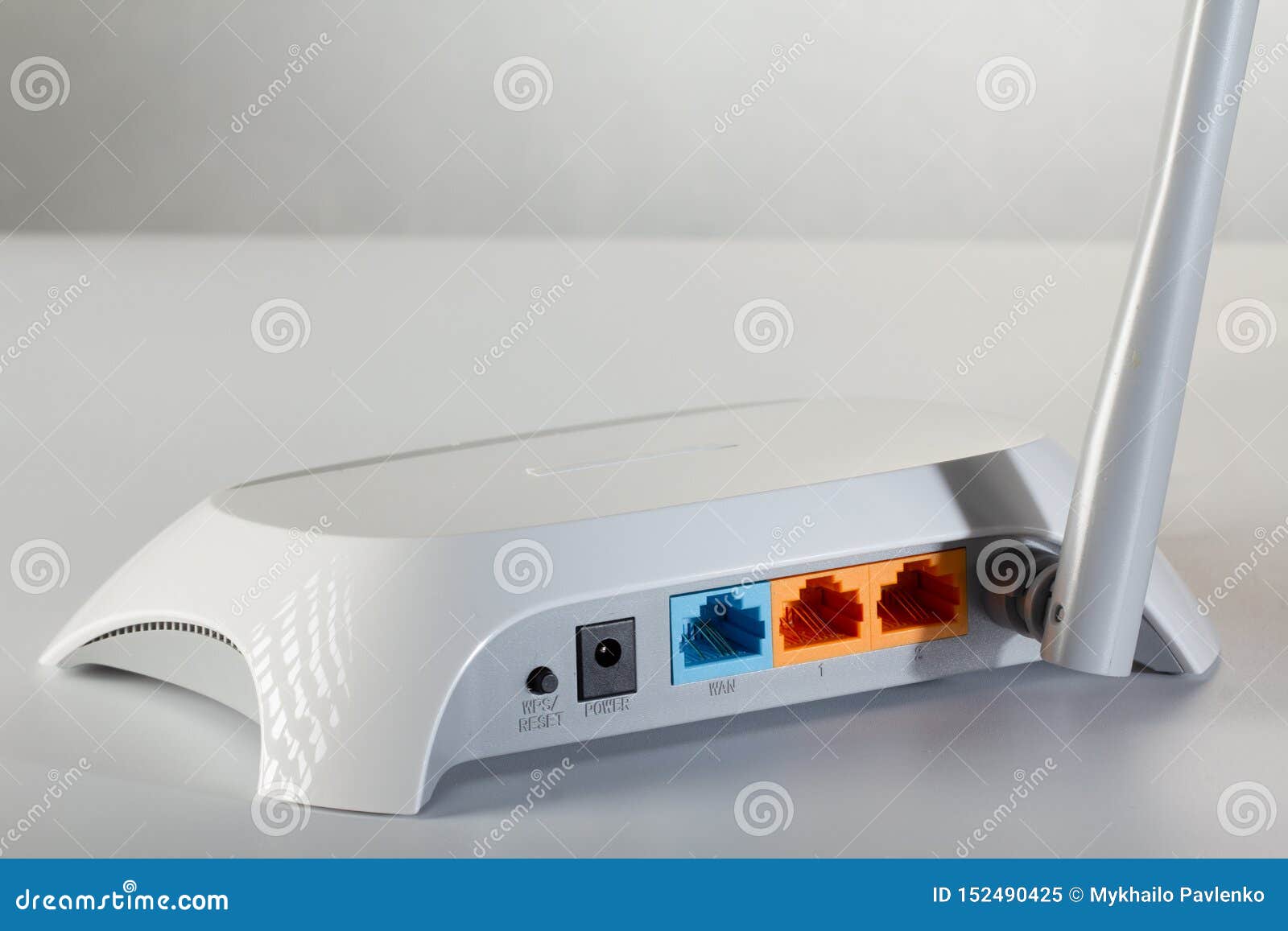 Isolated White Access Point on Table in Office Stock Image - Image of ...