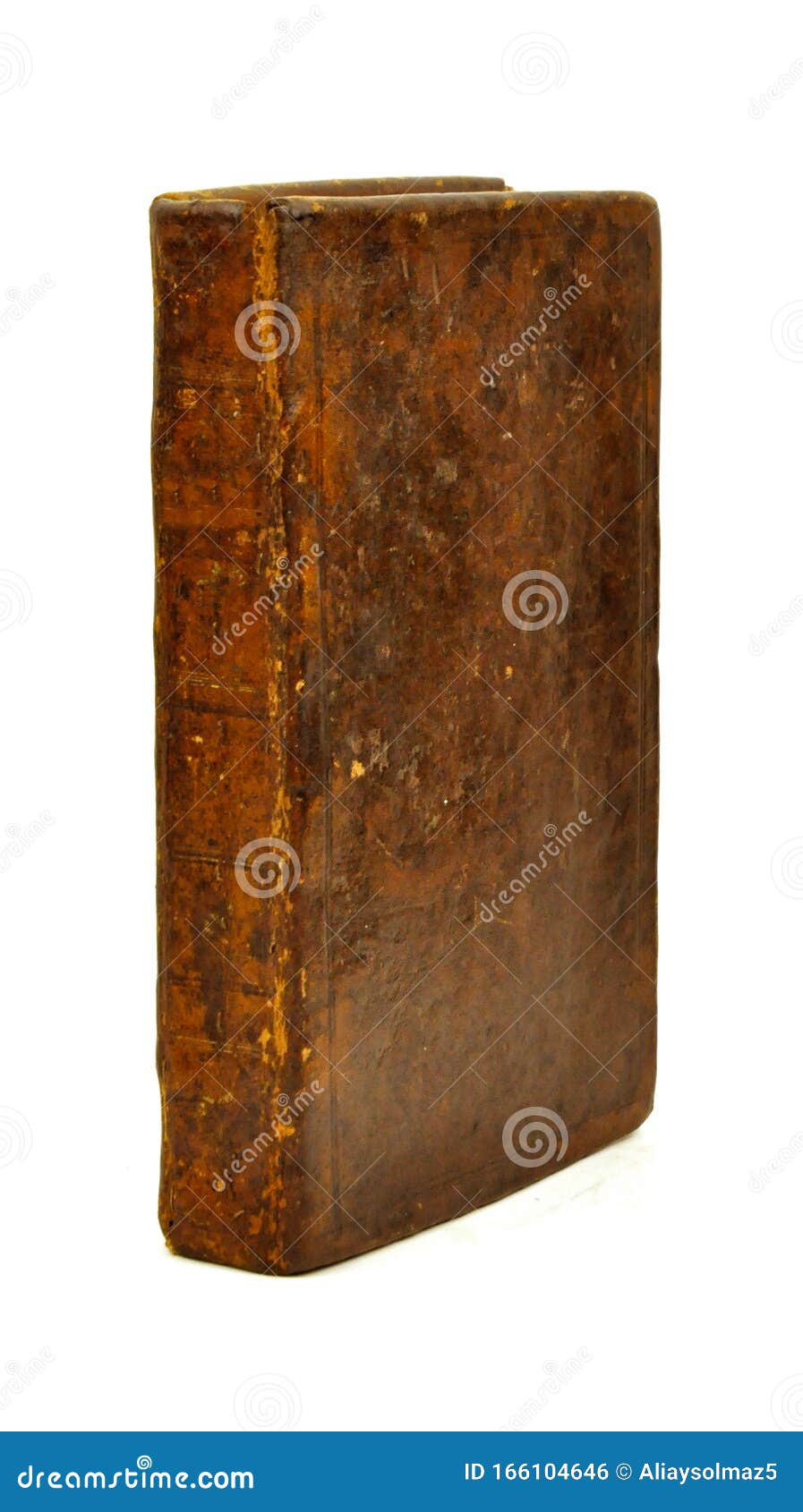 Isolated White Background, Antique Book Side View Stock Photo - Image ...