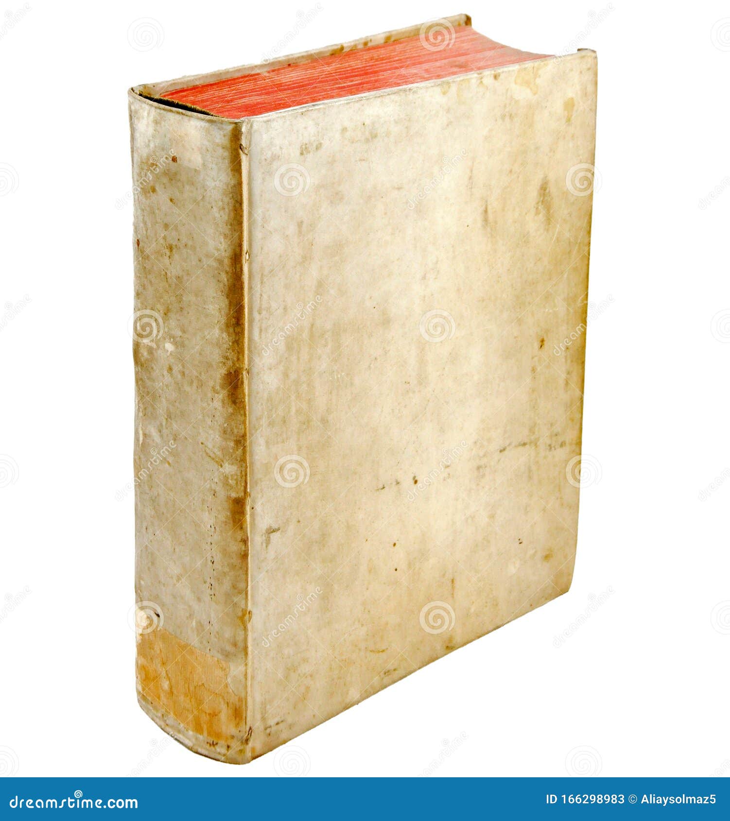 Isolated White Background, Antique Book Side View Stock Image - Image ...