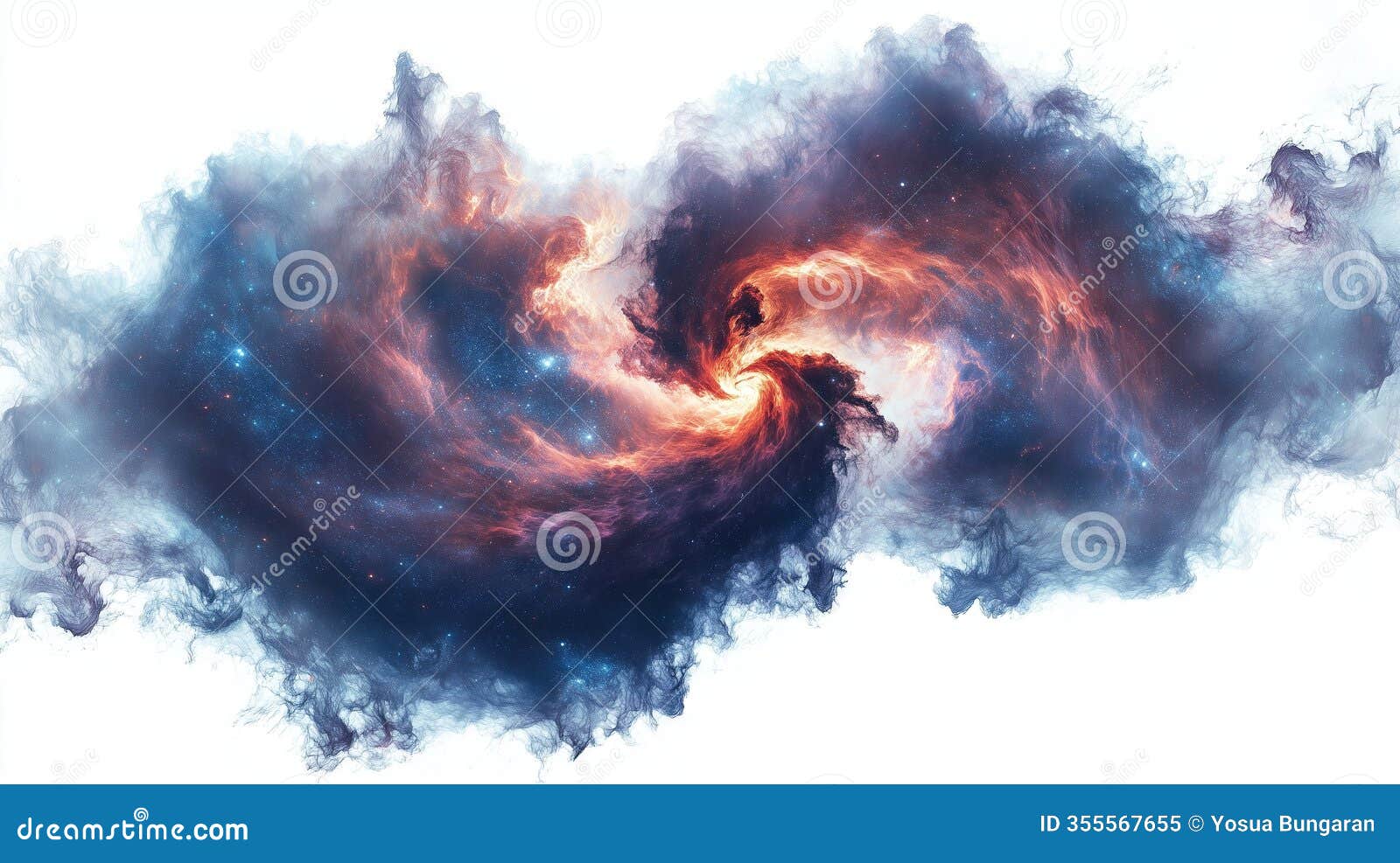 Isolated on a White Background, Asymmetrical Nebula Cloud Patterns ...