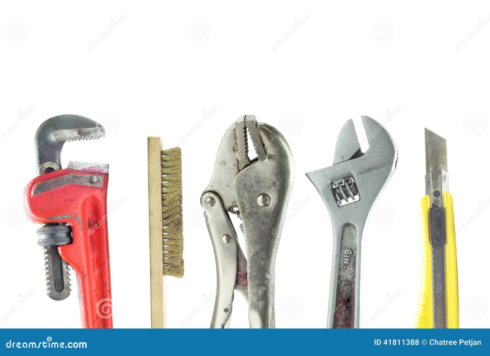 Isolated on White Background. a Bunch of Used Isolated Tools Stock ...