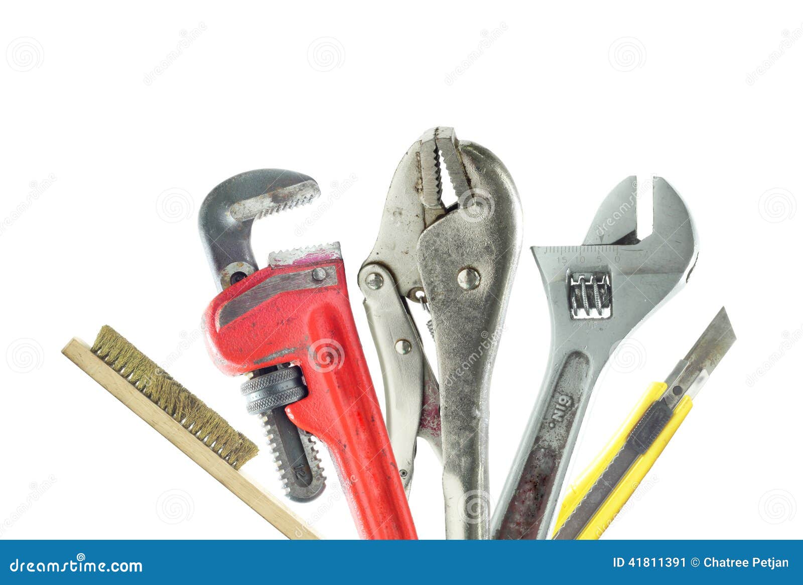 Isolated on White Background. a Bunch of Used Isolated Tools Stock ...