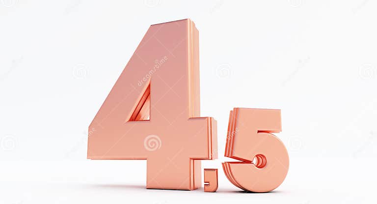 4.5 Isolated on White Background, Four Point Five Stock Illustration ...