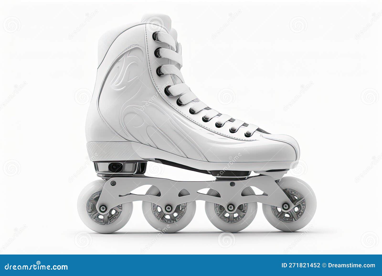 White Background with a Front View of Roller Skates Stock Illustration ...
