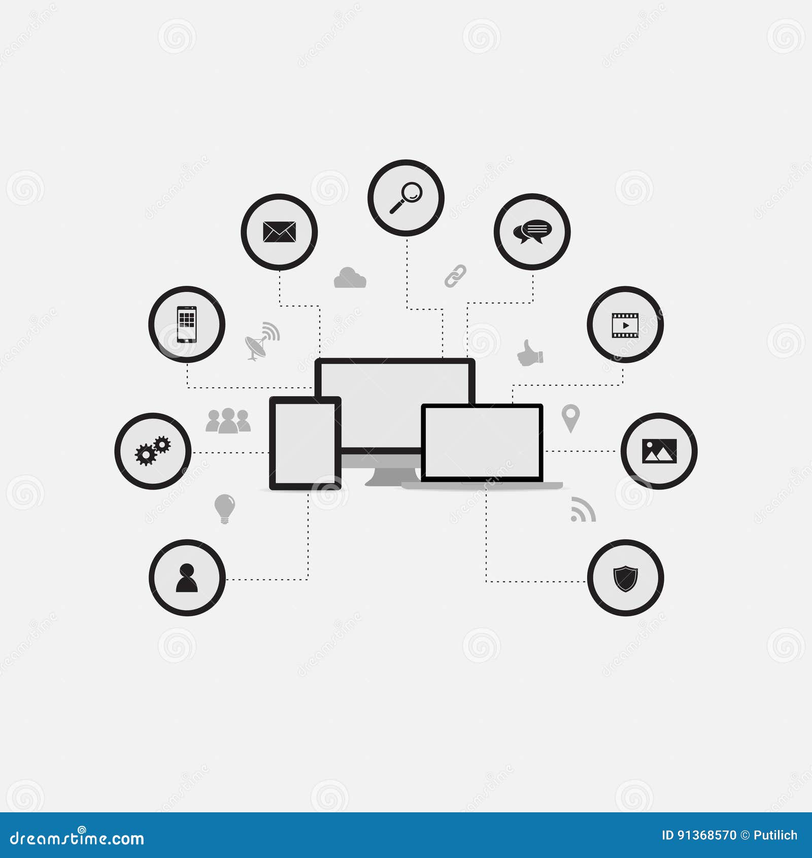 Isolated on White Background. Icons -set Stock Illustration ...