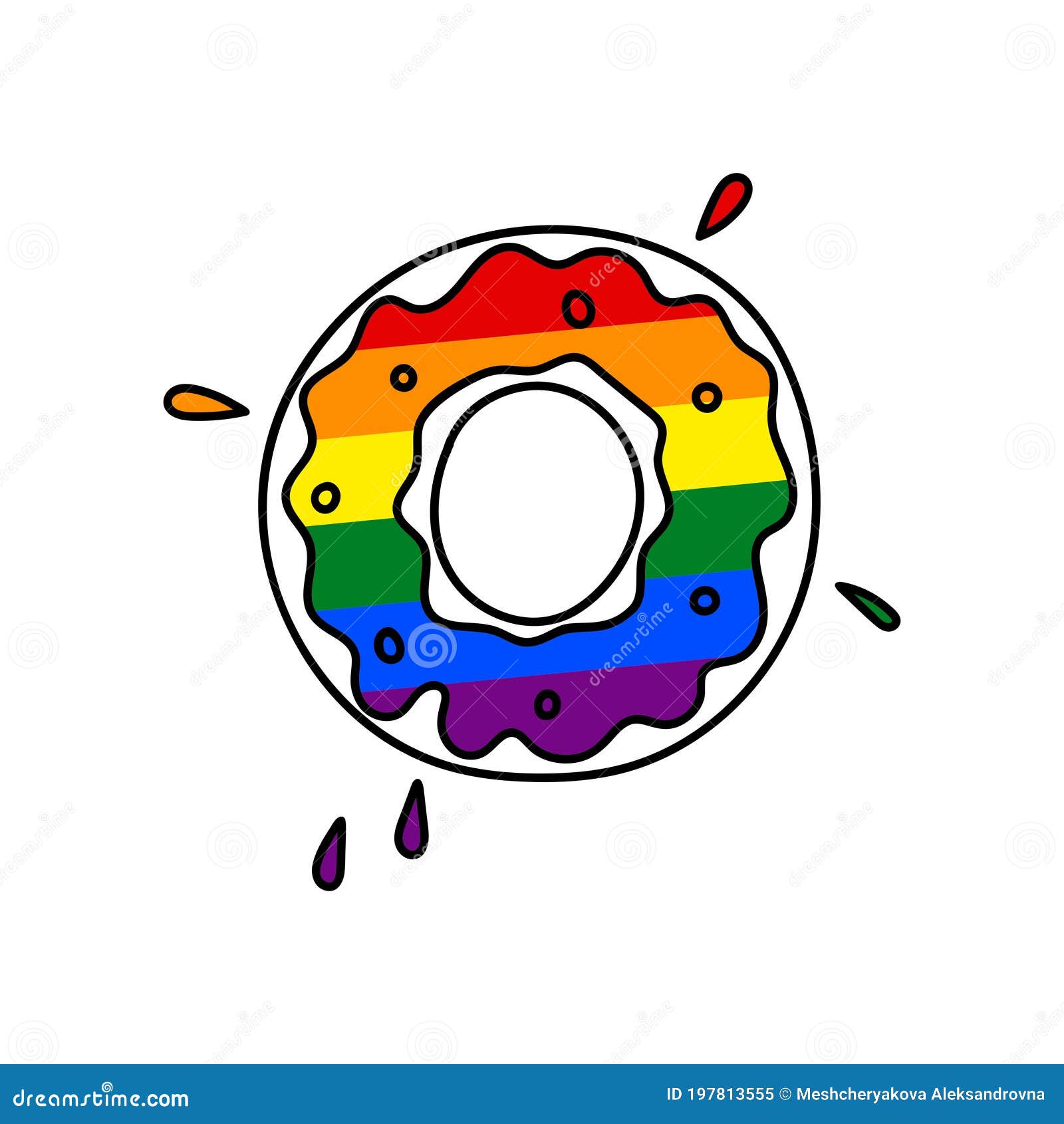 ISOLATED on a WHITE BACKGROUND RAINBOW DONUT Stock Vector ...