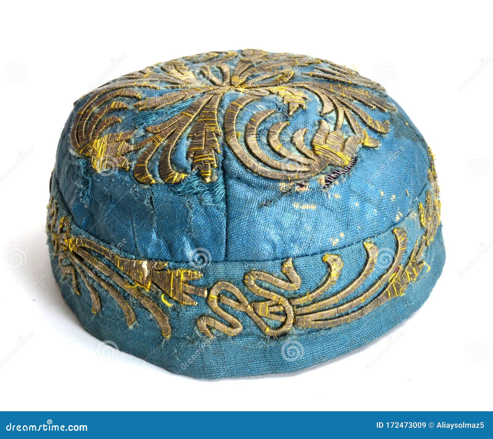 Isolated White Background, Red Fez Hat with Black Tassel Stock Image ...