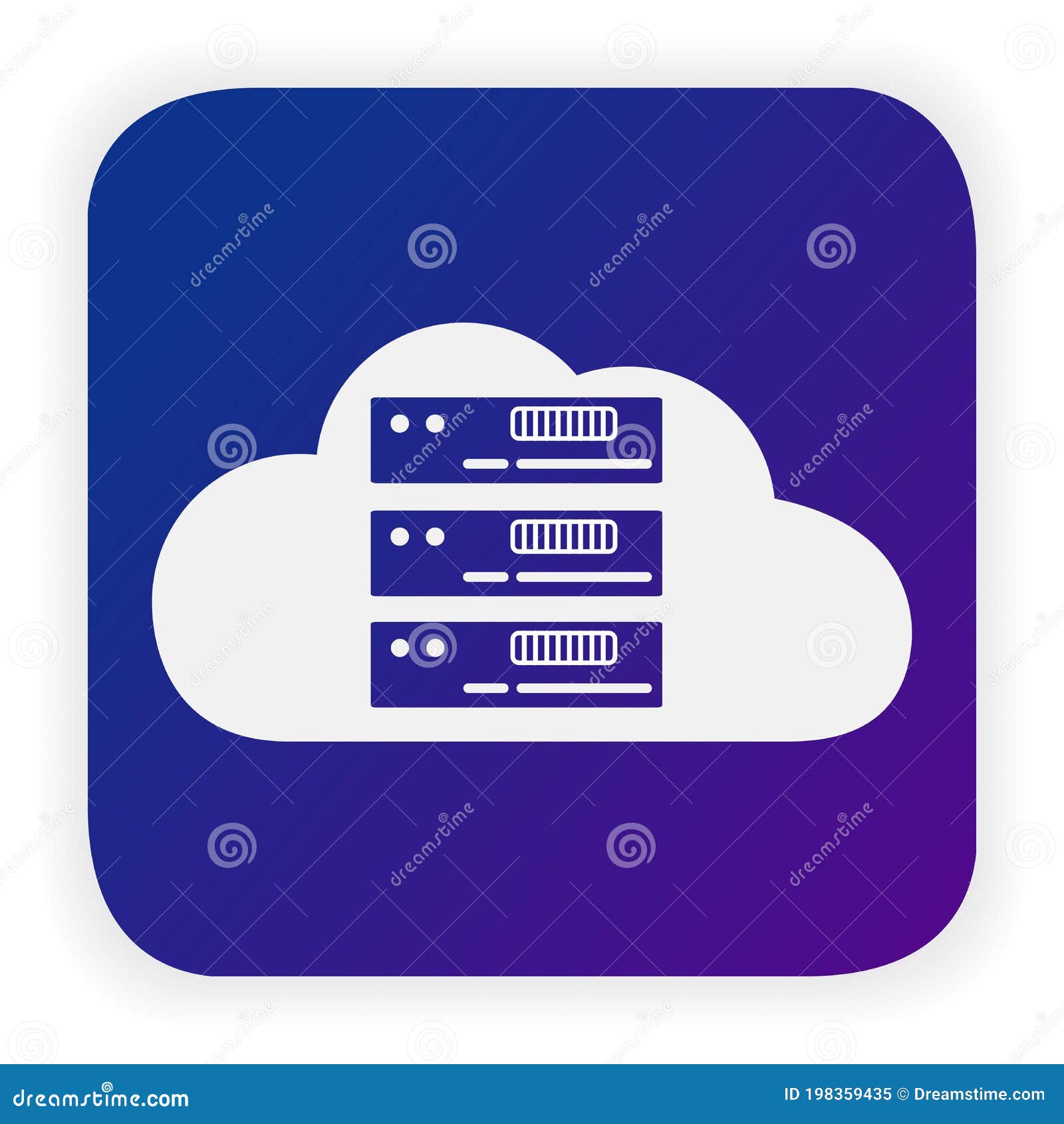 Cloud Storage Server Icon. Technology Online. Flat Vector. Stock Vector ...