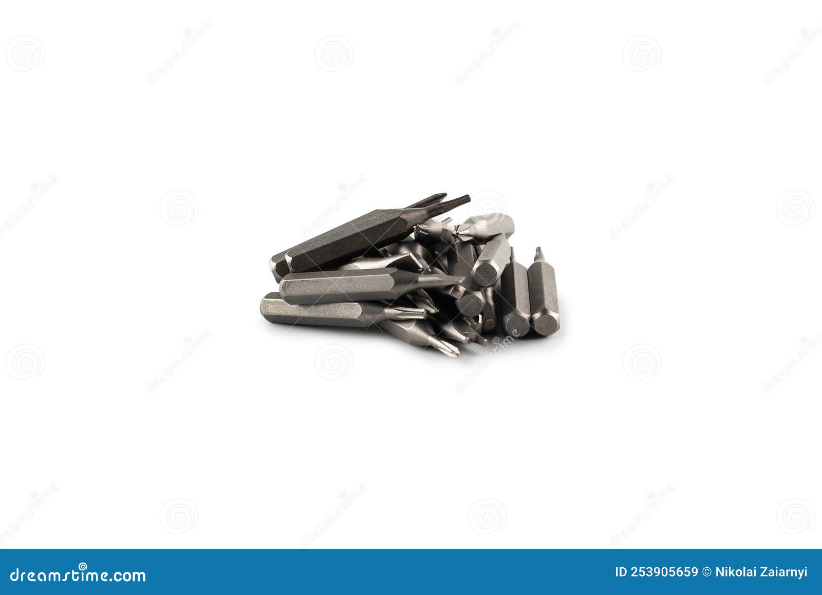 Isolated on a White Background Tips of a Group of Phillips Head ...