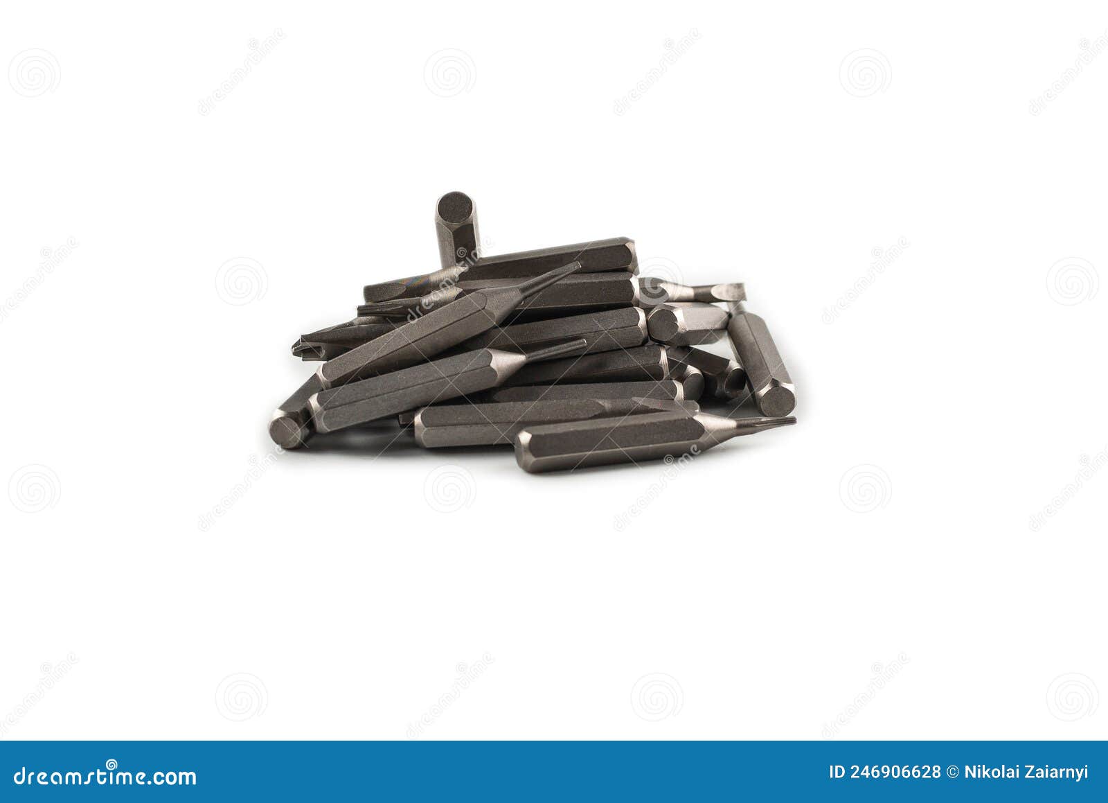 Isolated on a White Background Tips of a Group of Phillips Head ...