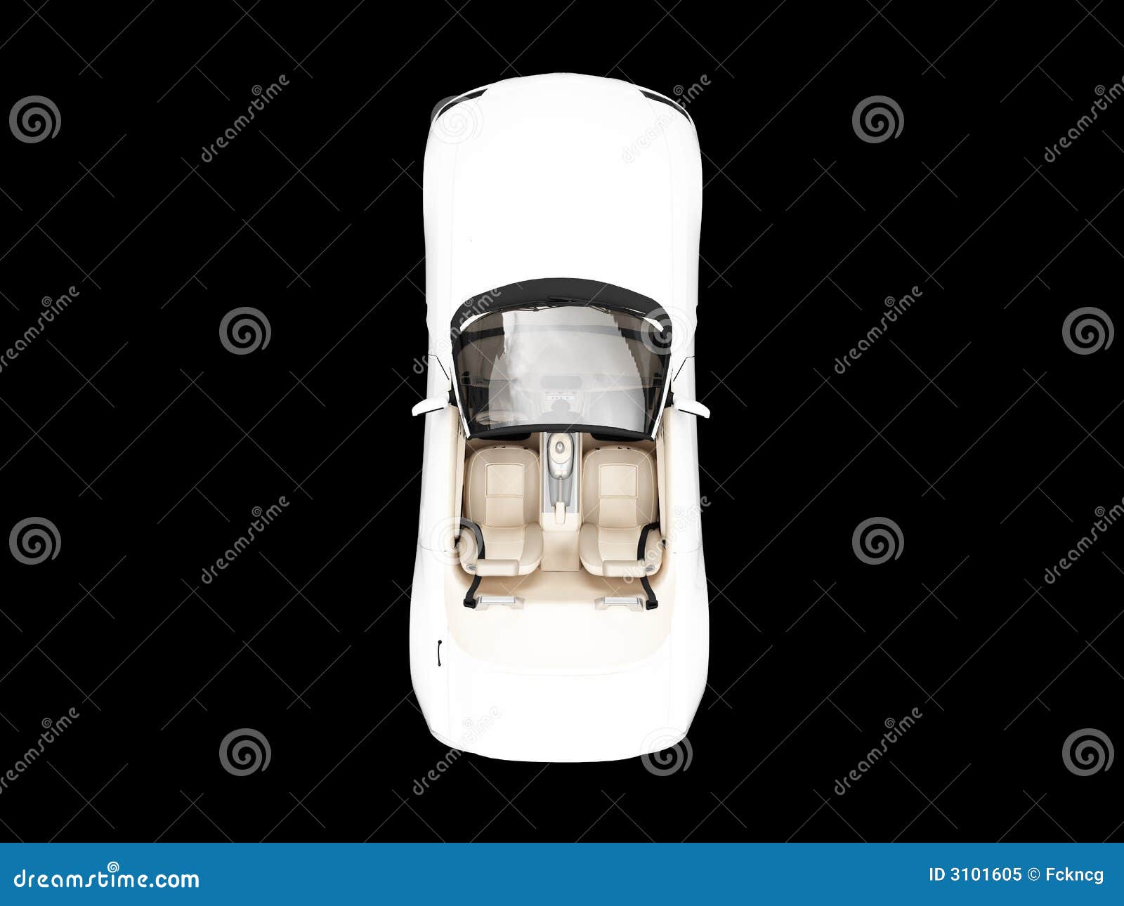 Isolated White Car Top View Royalty Free Stock Photo - Image: 3101605