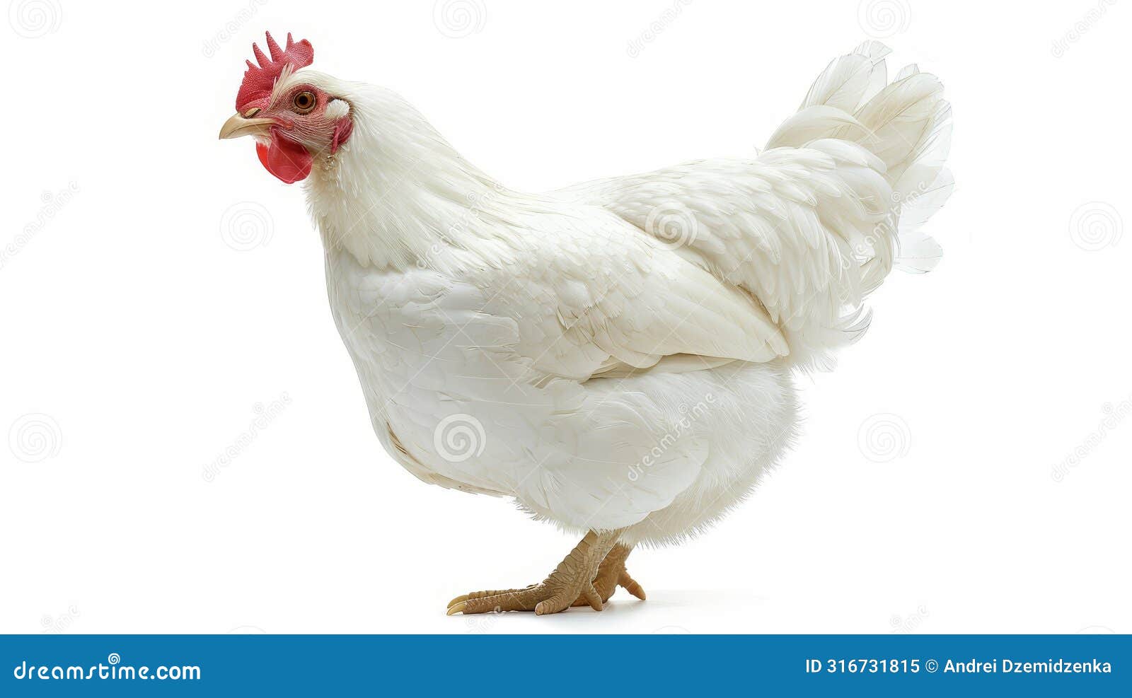 Isolated White Chicken Shot in the Studio. Stock Image - Image of ...