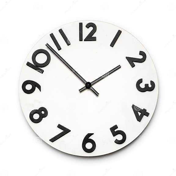 Isolated White Clock Face with Black Numbers Stock Image - Image of ...