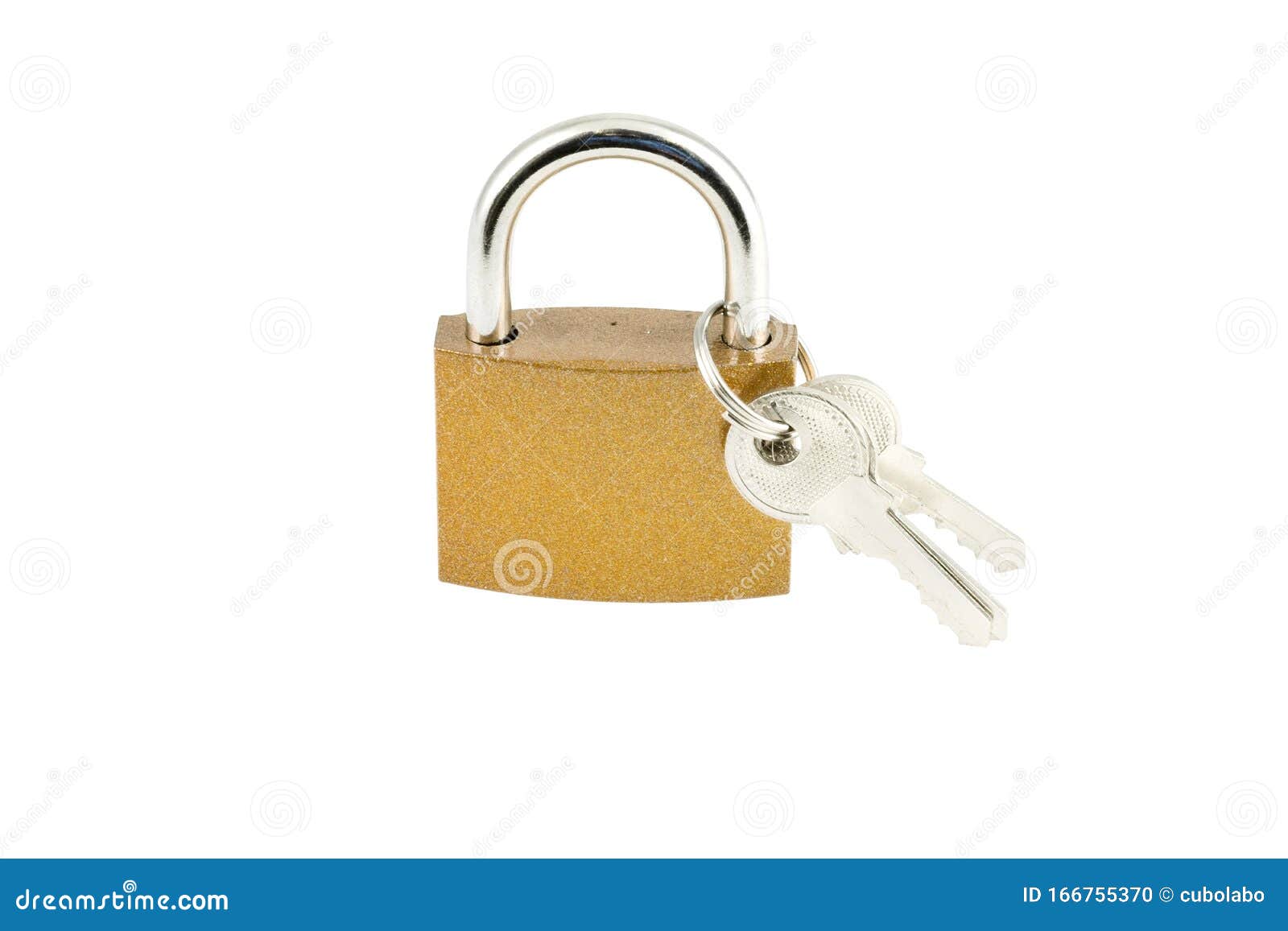 Isolated on White Gold Lock Stock Photo - Image of safety, protect ...
