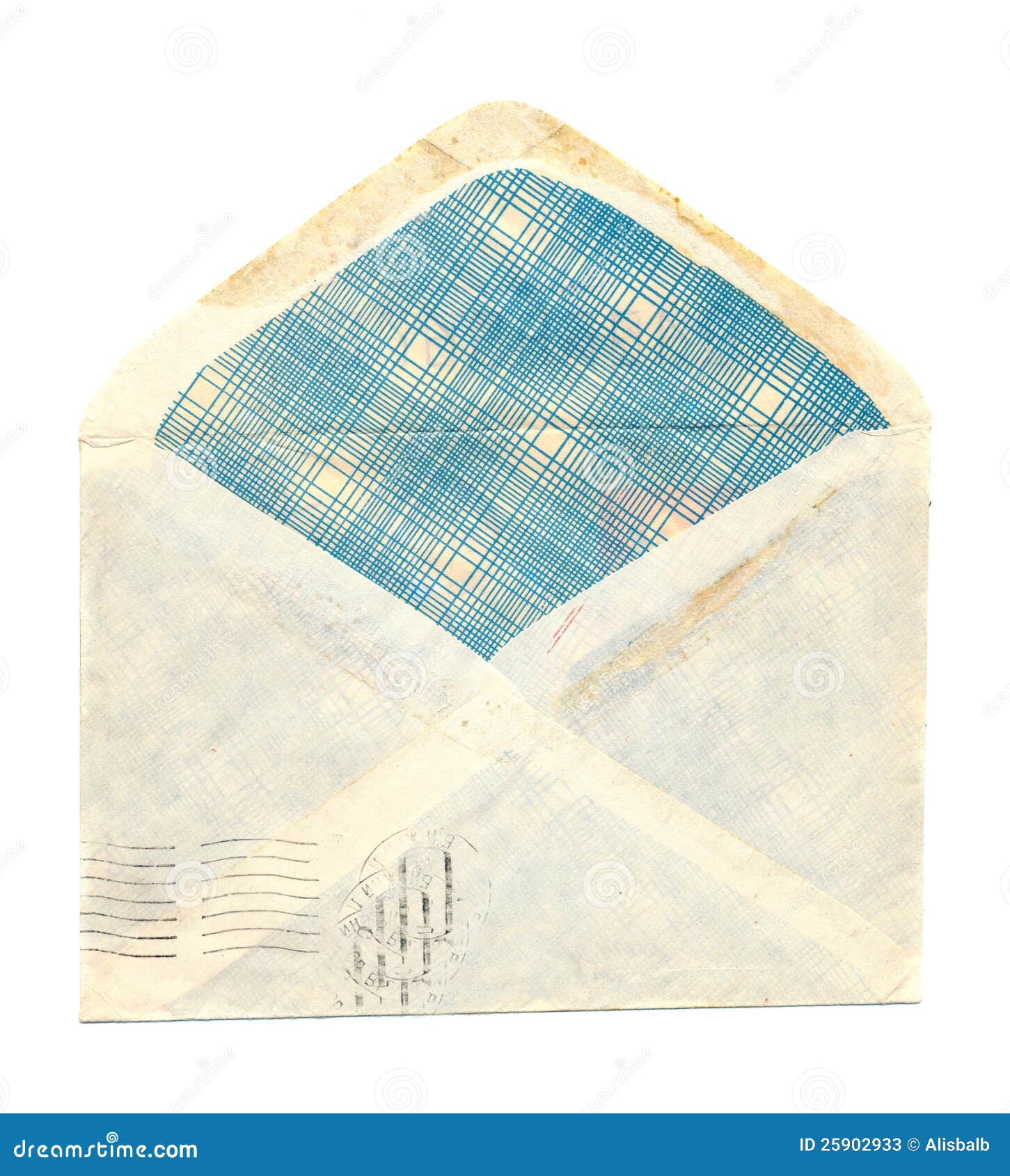 Isolated on White Old Envelope Stock Image - Image of correspondence ...