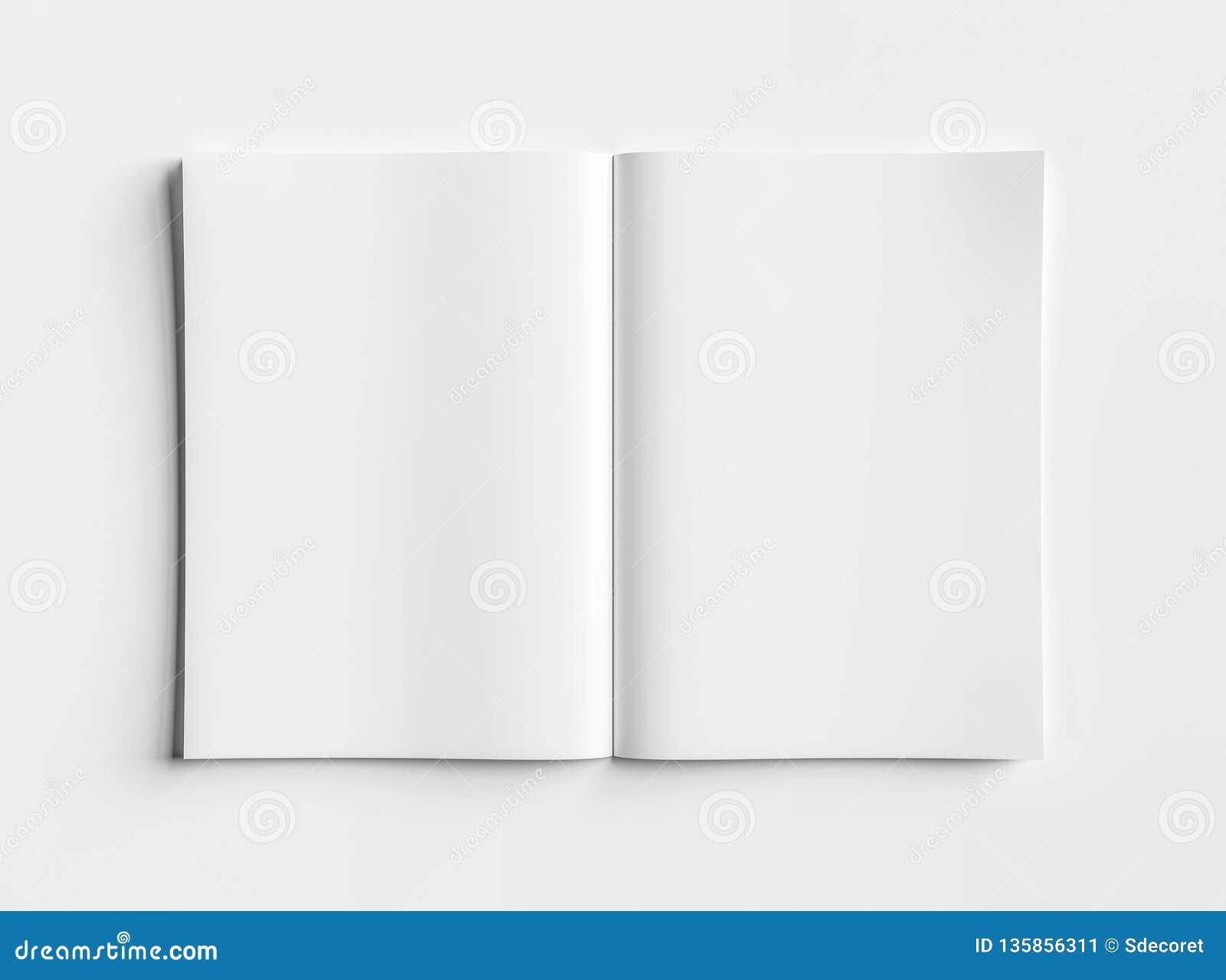 Mockup Of Big Open Book With Realistic Shadows, Isolated On White ...