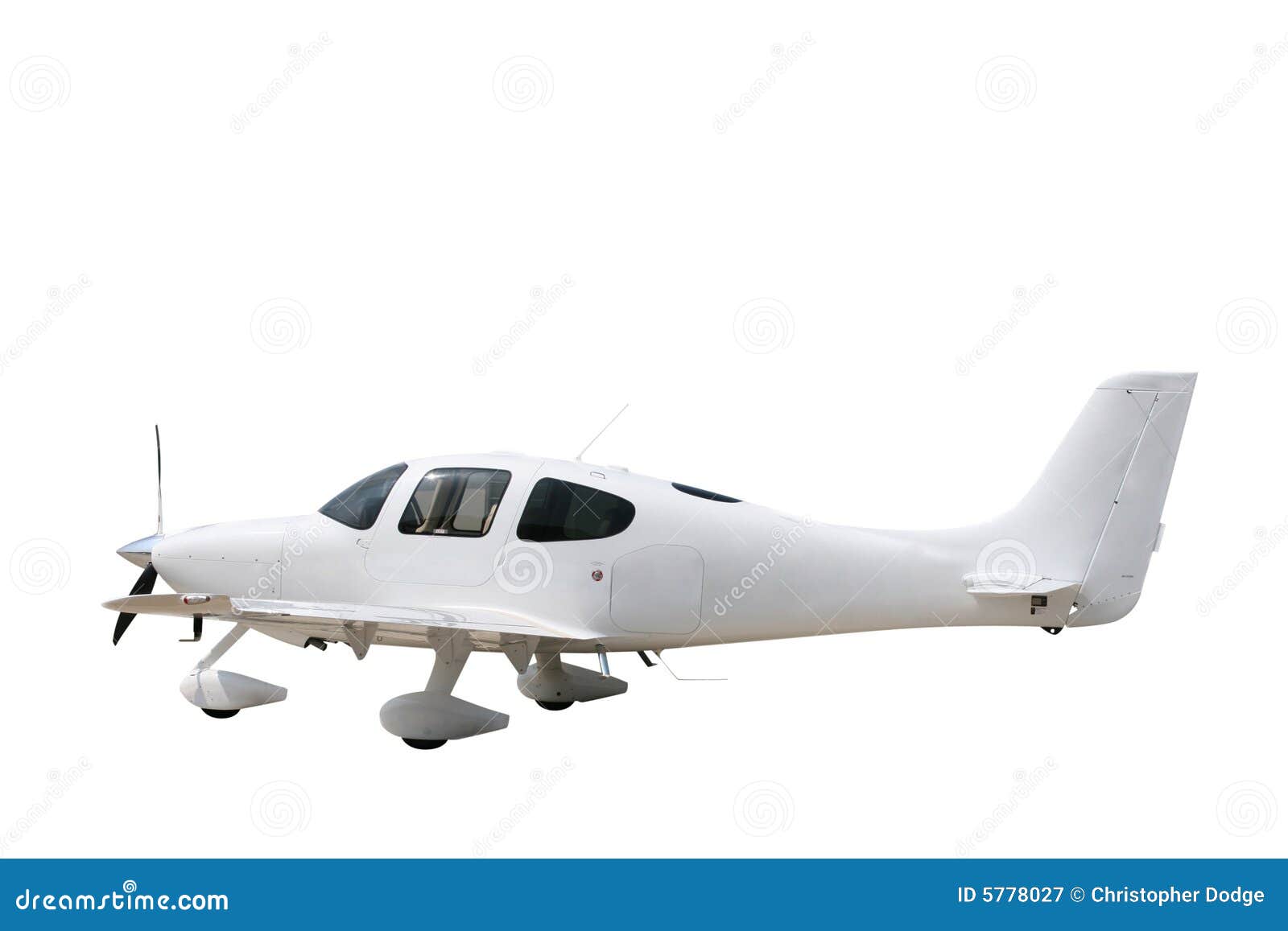 Isolated white prop plane stock image. Image of trip, executive - 5778027