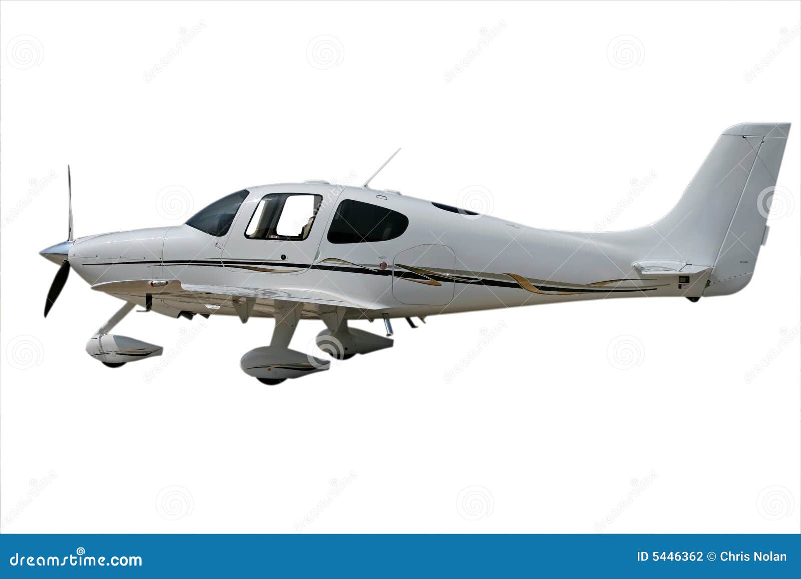 Isolated White Propeller Plane Stock Photo - Image of flight, landed ...