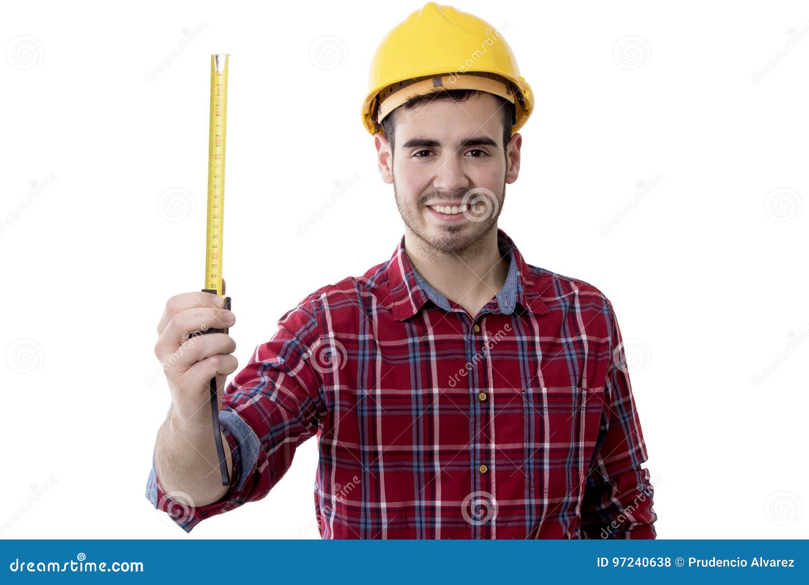 Smiling constructor man stock photo. Image of mason, interior - 97240638