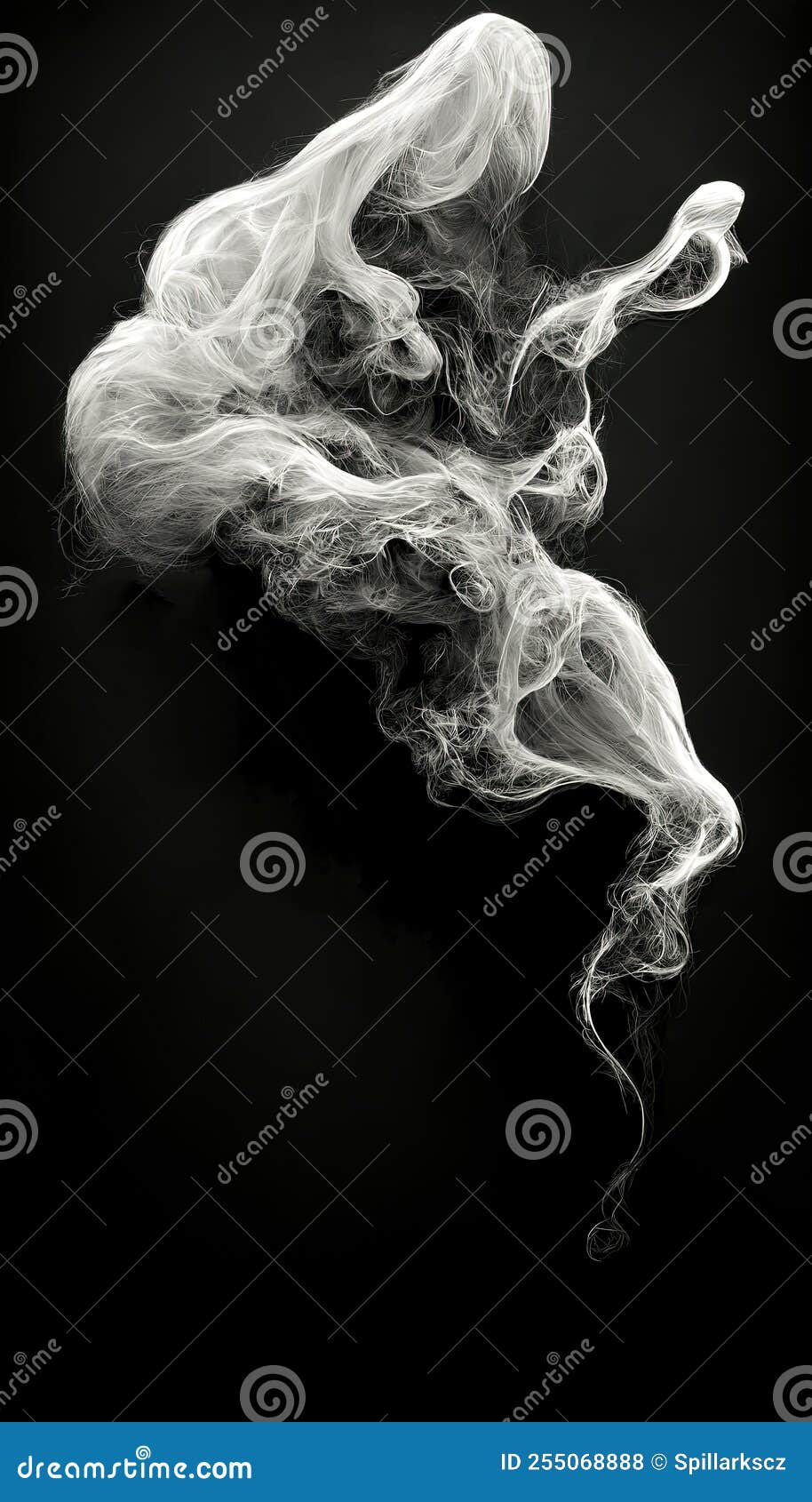 Isolated White Smoke on a Black Background Stock Illustration ...
