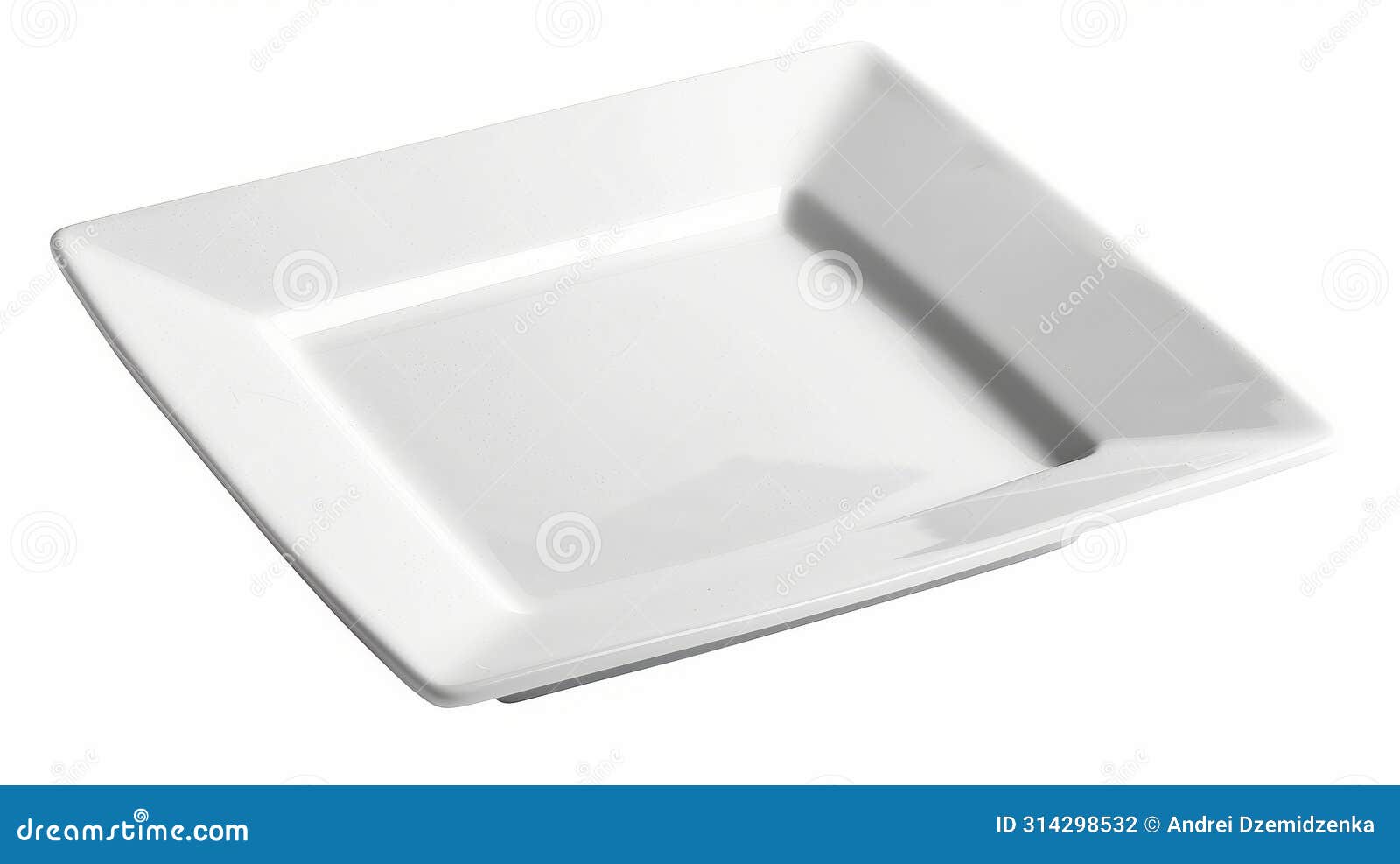 Isolated White Square Plate with Clipping Path Stock Photo - Image of ...