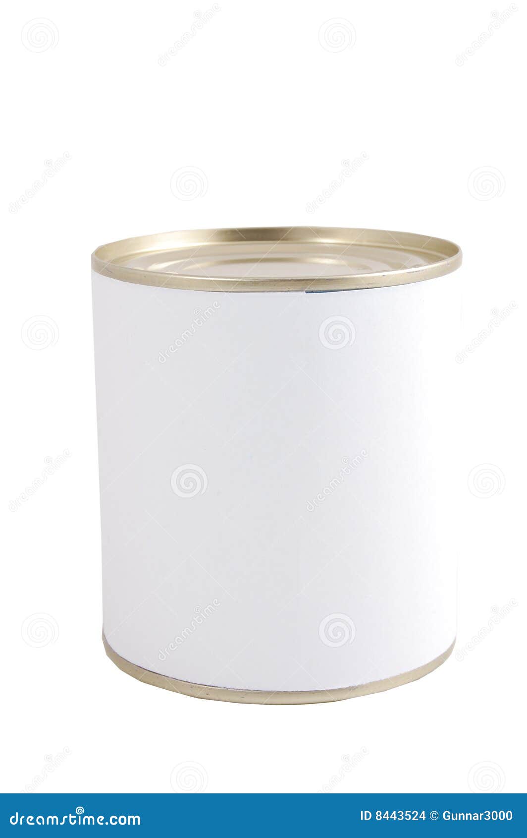 Isolated white tin stock photo. Image of capacity, label - 8443524