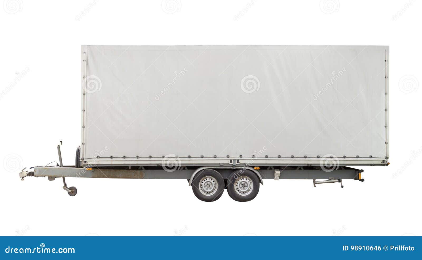 Isolated white trailer stock photo. Image of enclosed - 98910646