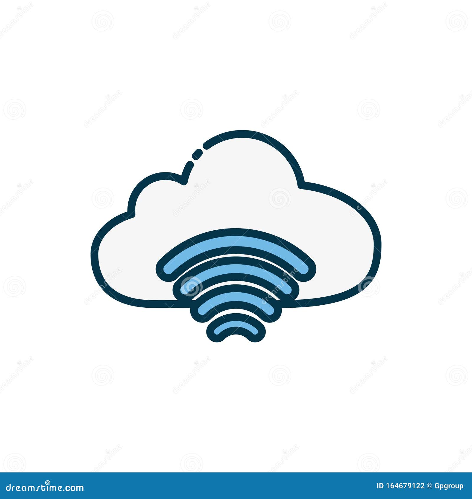 Isolated Wifi and Clouds Vector Design Stock Vector - Illustration of ...