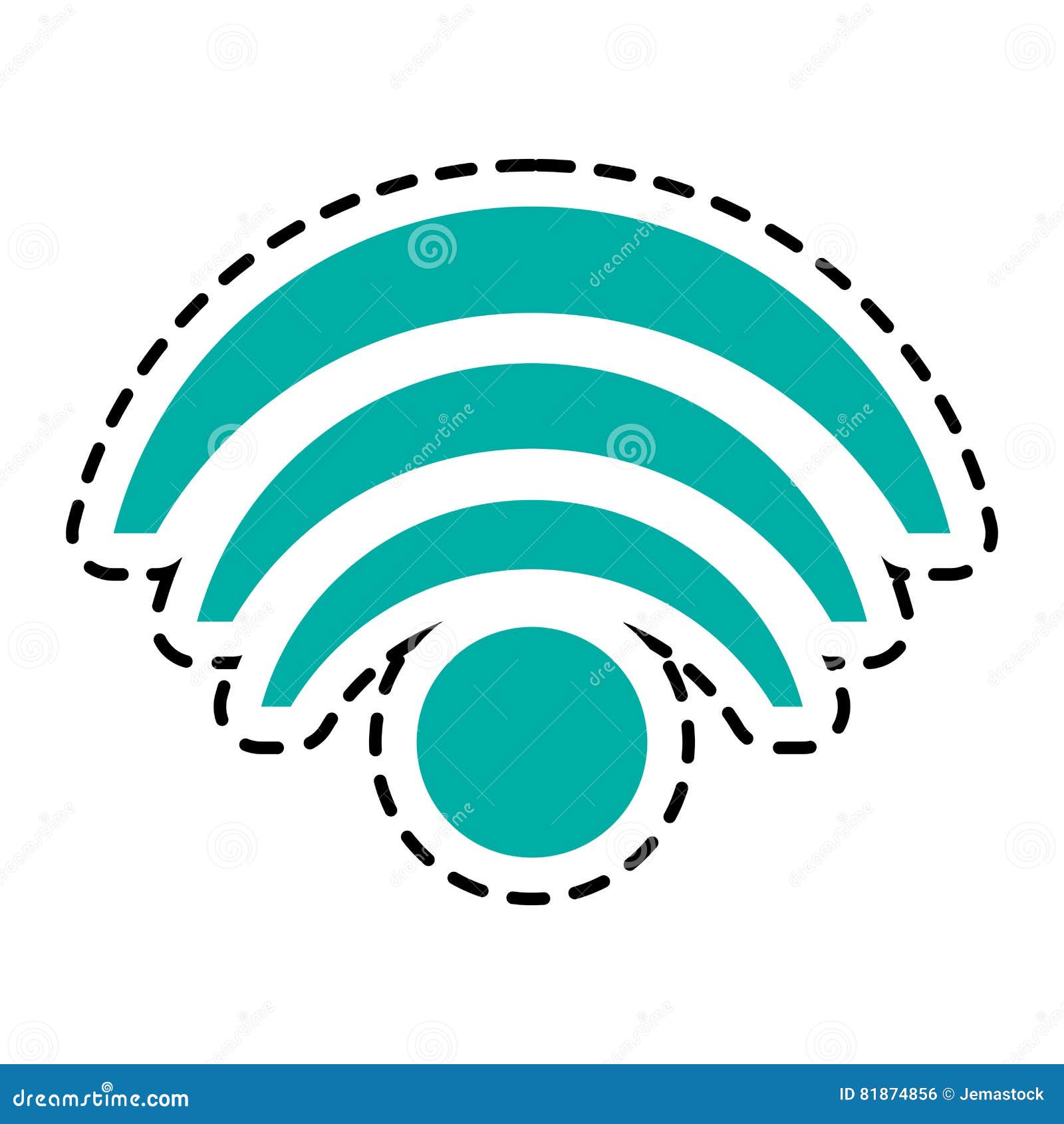 Isolated wifi wave design stock vector. Illustration of broadcast ...