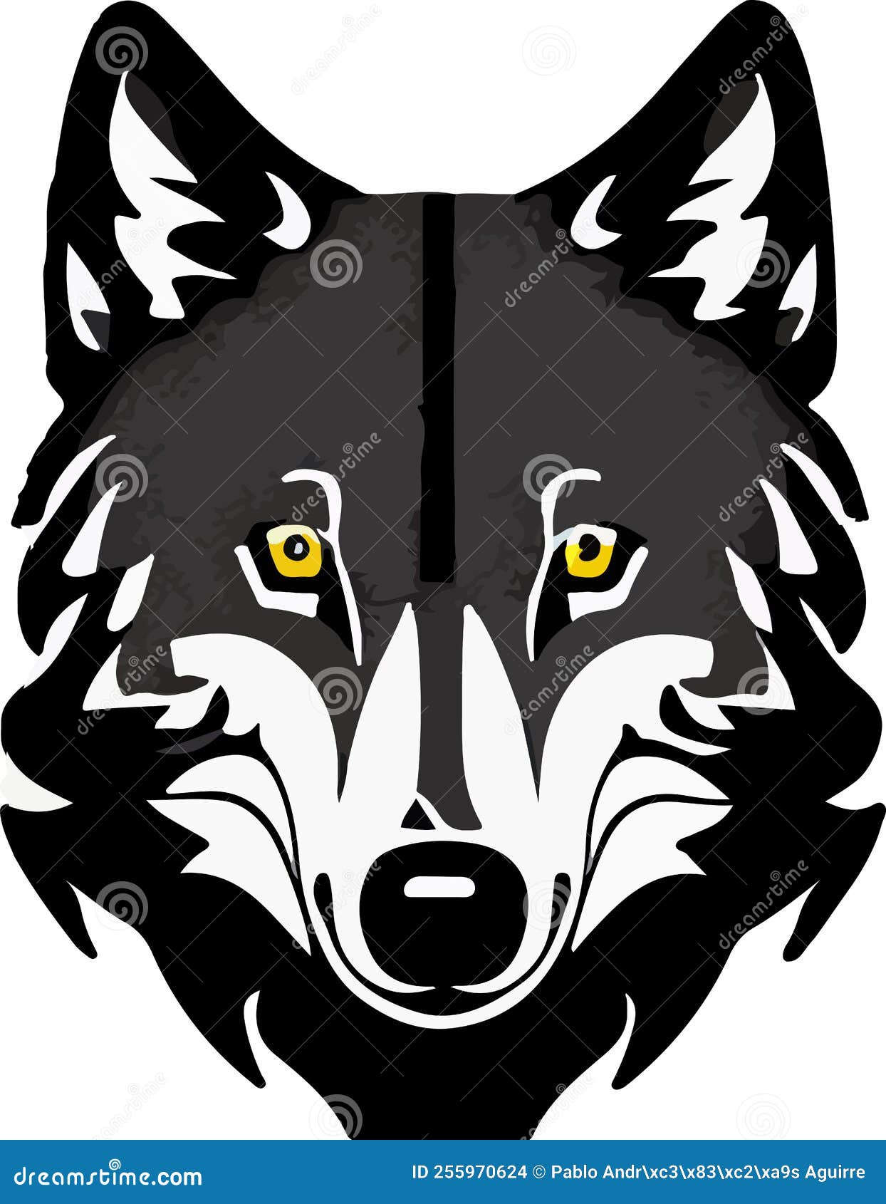 Isolated Wolf Face Vector Illustration Stock Vector - Illustration of ...