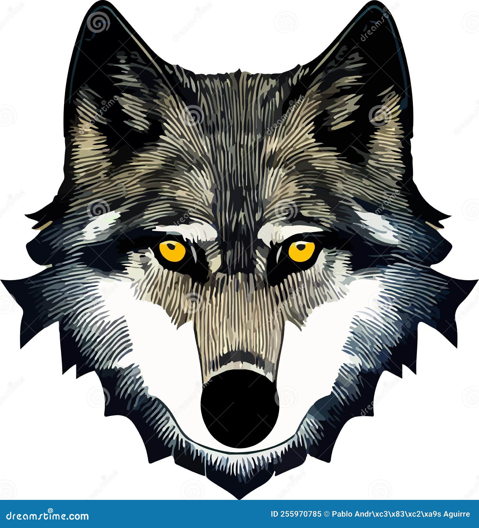 Isolated Wolf Face Vector Illustration Stock Vector - Illustration of ...