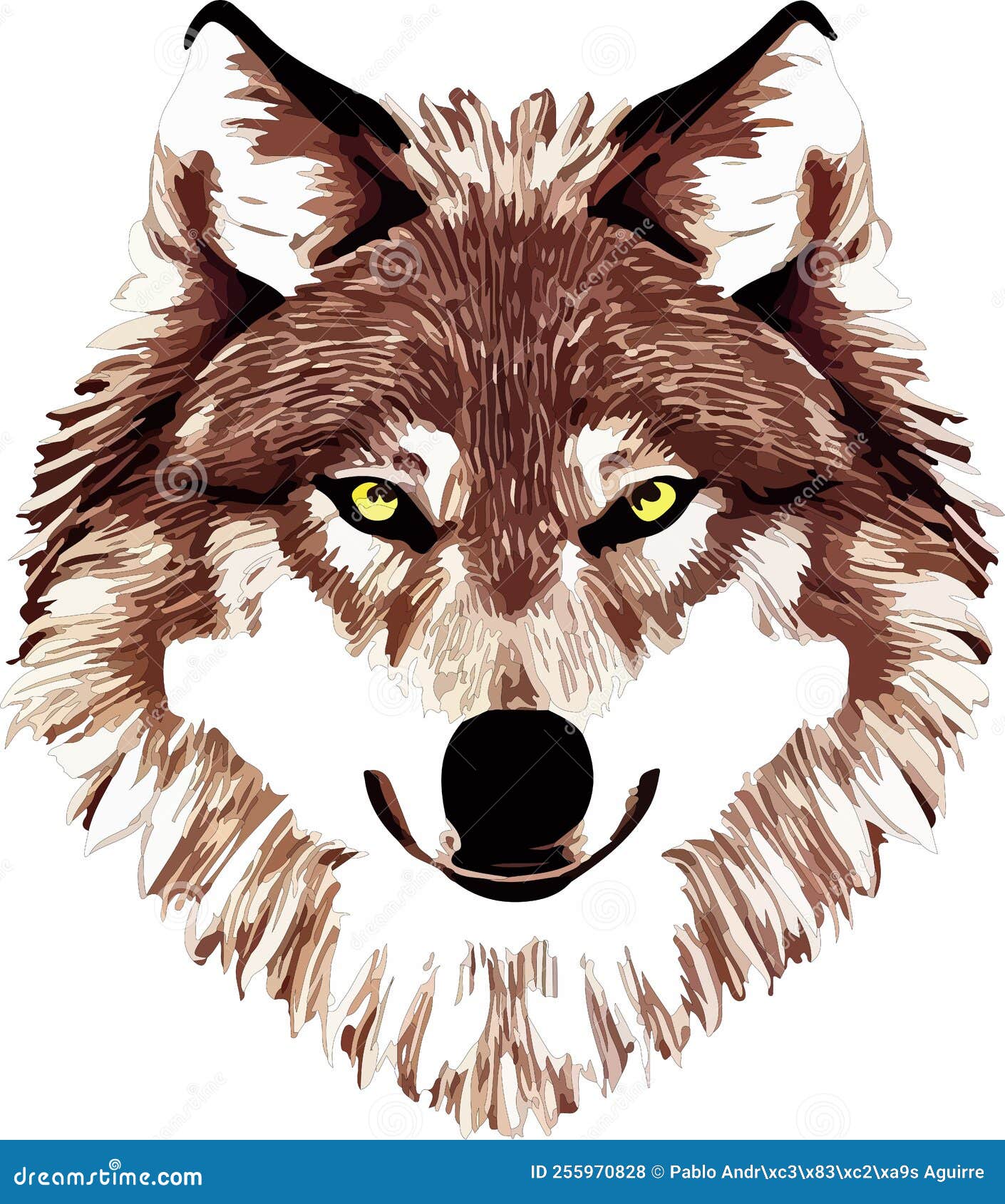 Isolated Wolf Face Vector Illustration Stock Vector - Illustration of ...
