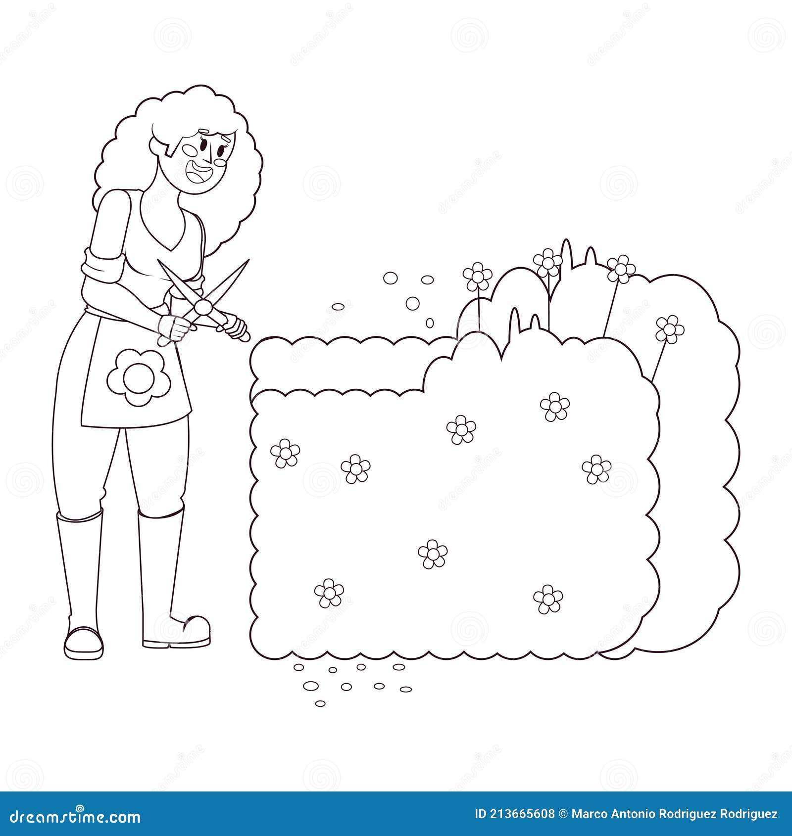 Isolated Woman Cutting a Bush Stock Vector - Illustration of bush, trim ...