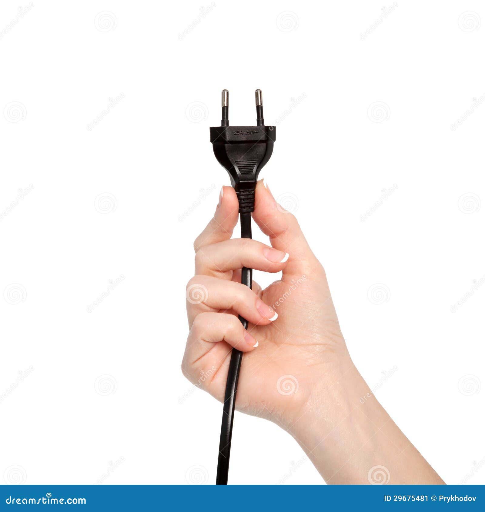 Isolated Woman Hand Holding a Cable Stock Image - Image of computer ...
