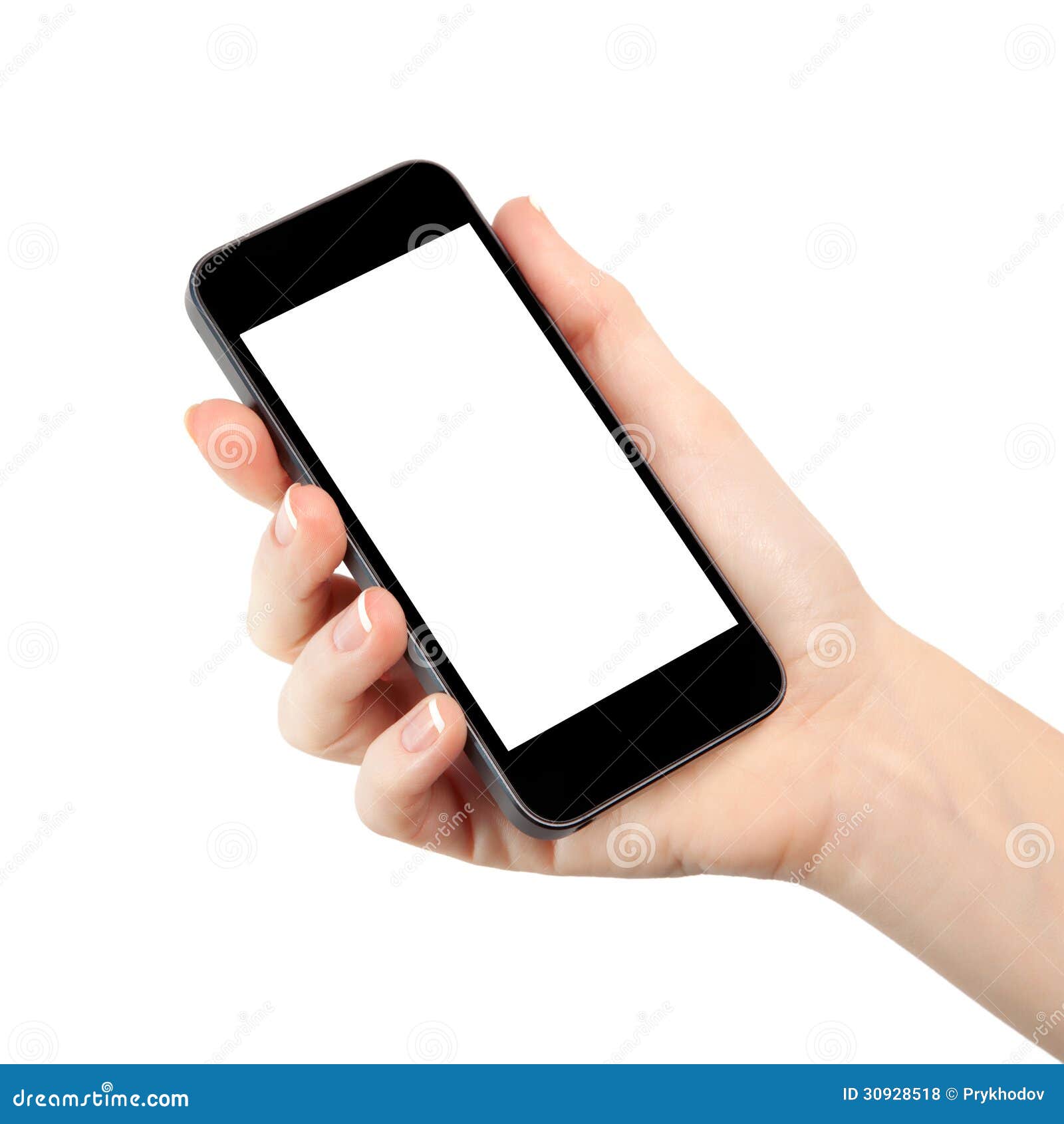 Isolated Woman Hand Holding the Phone Stock Photo - Image of female ...